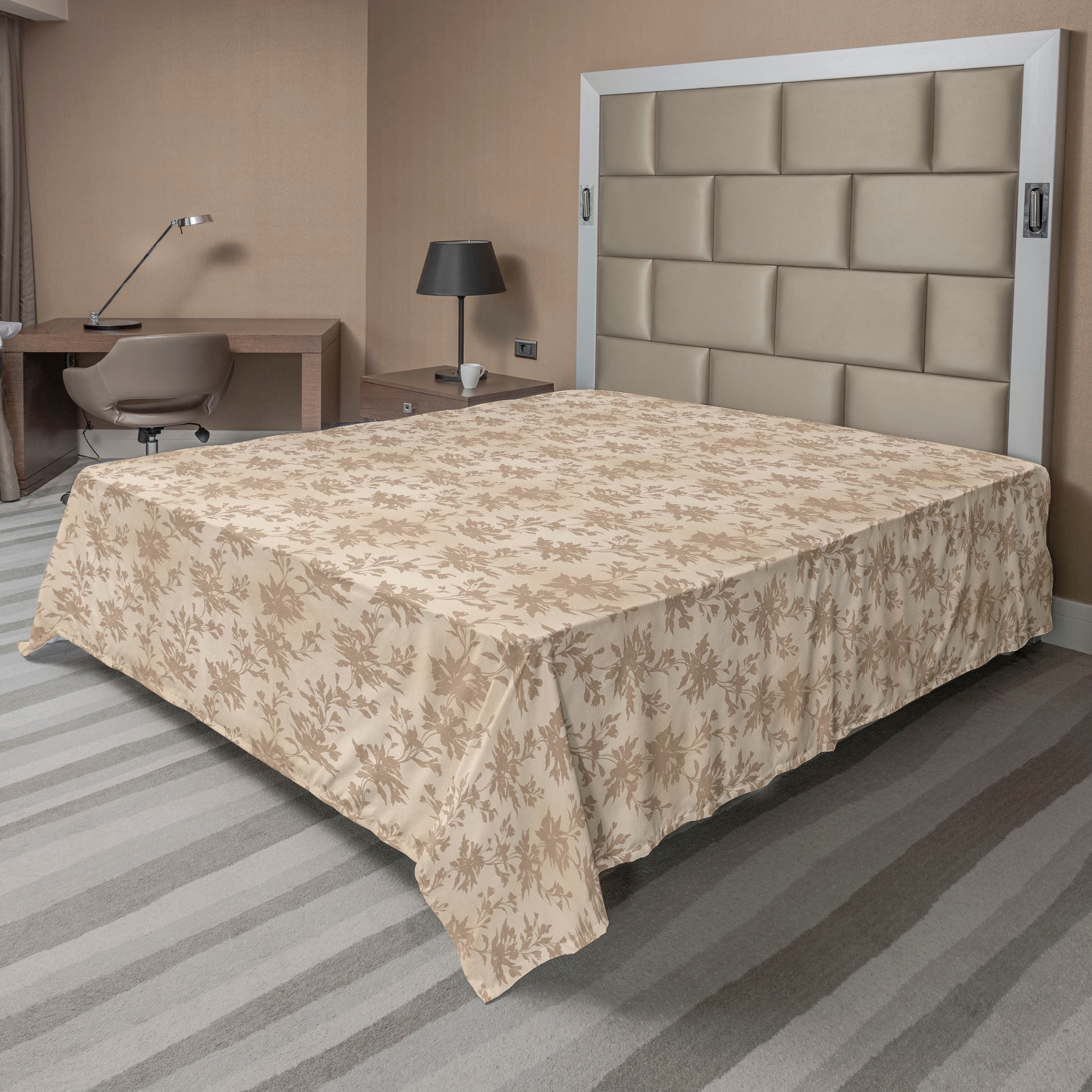 Ambesonne Floral Flat Bedding Sheet Soft Top Sheet, Minimalist ...