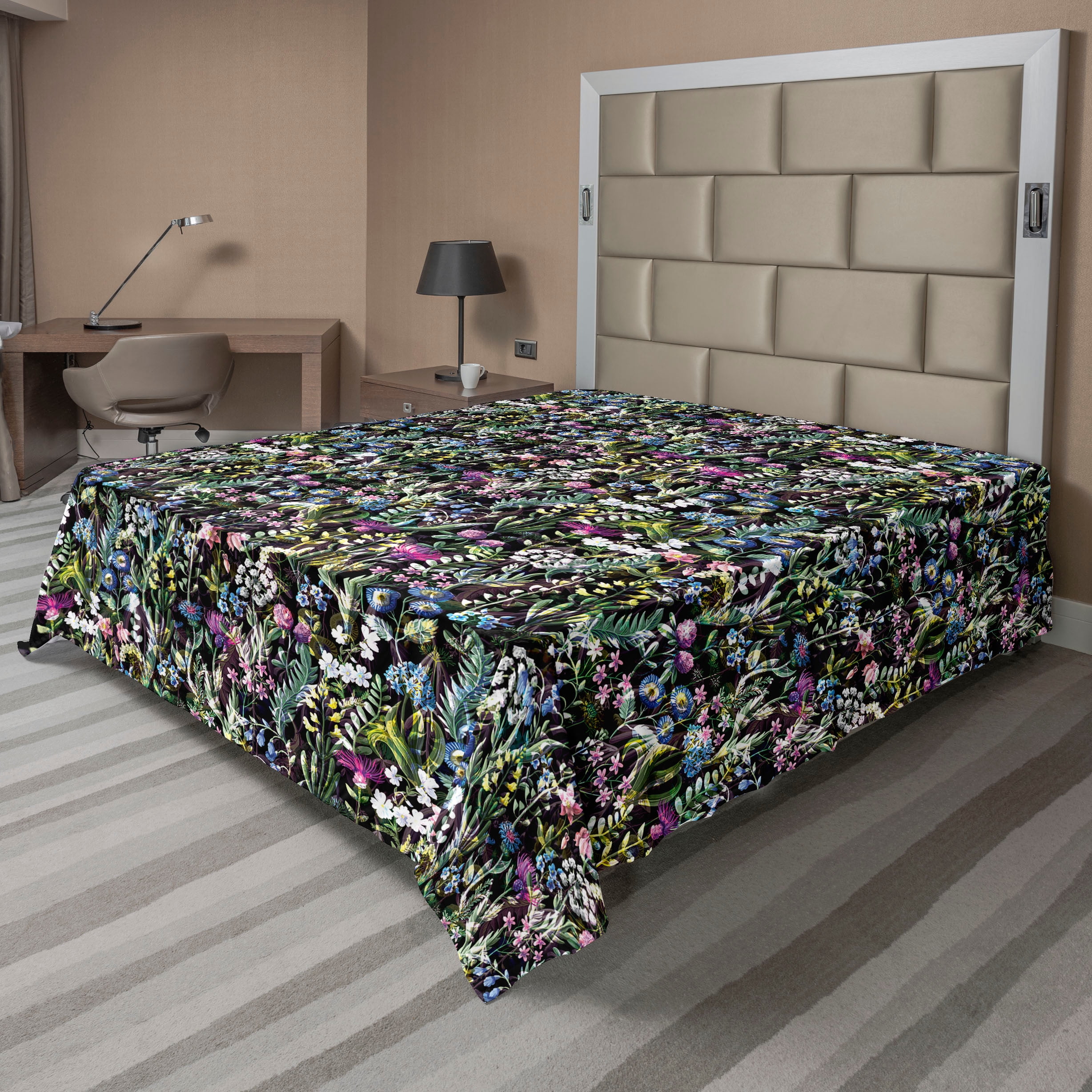 Ambesonne Floral Flat Bedding Sheet Soft Top Sheet, Minimalist Wild ...
