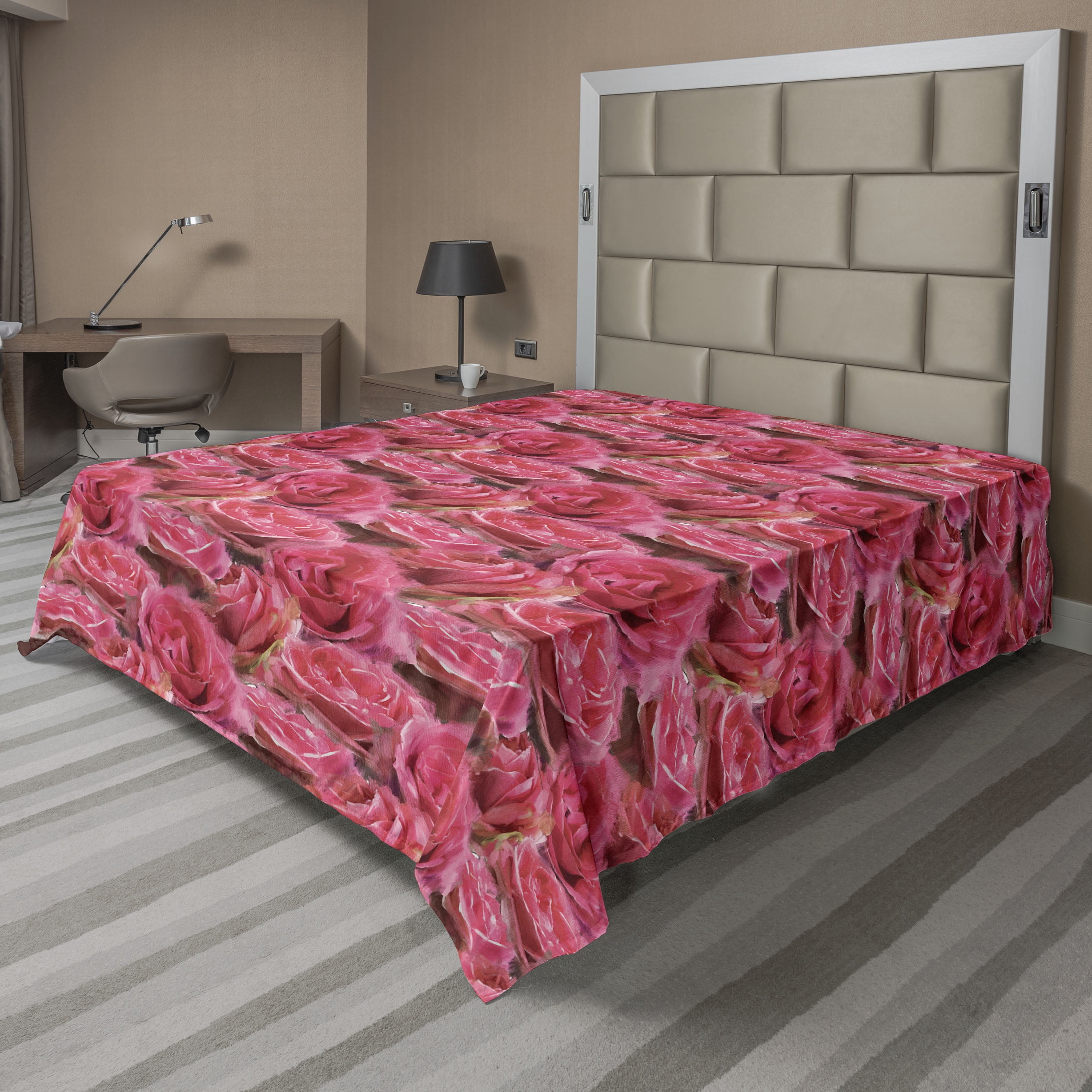 Ambesonne Floral Flat Bedding Sheet Soft Top Sheet, Oversimplified ...