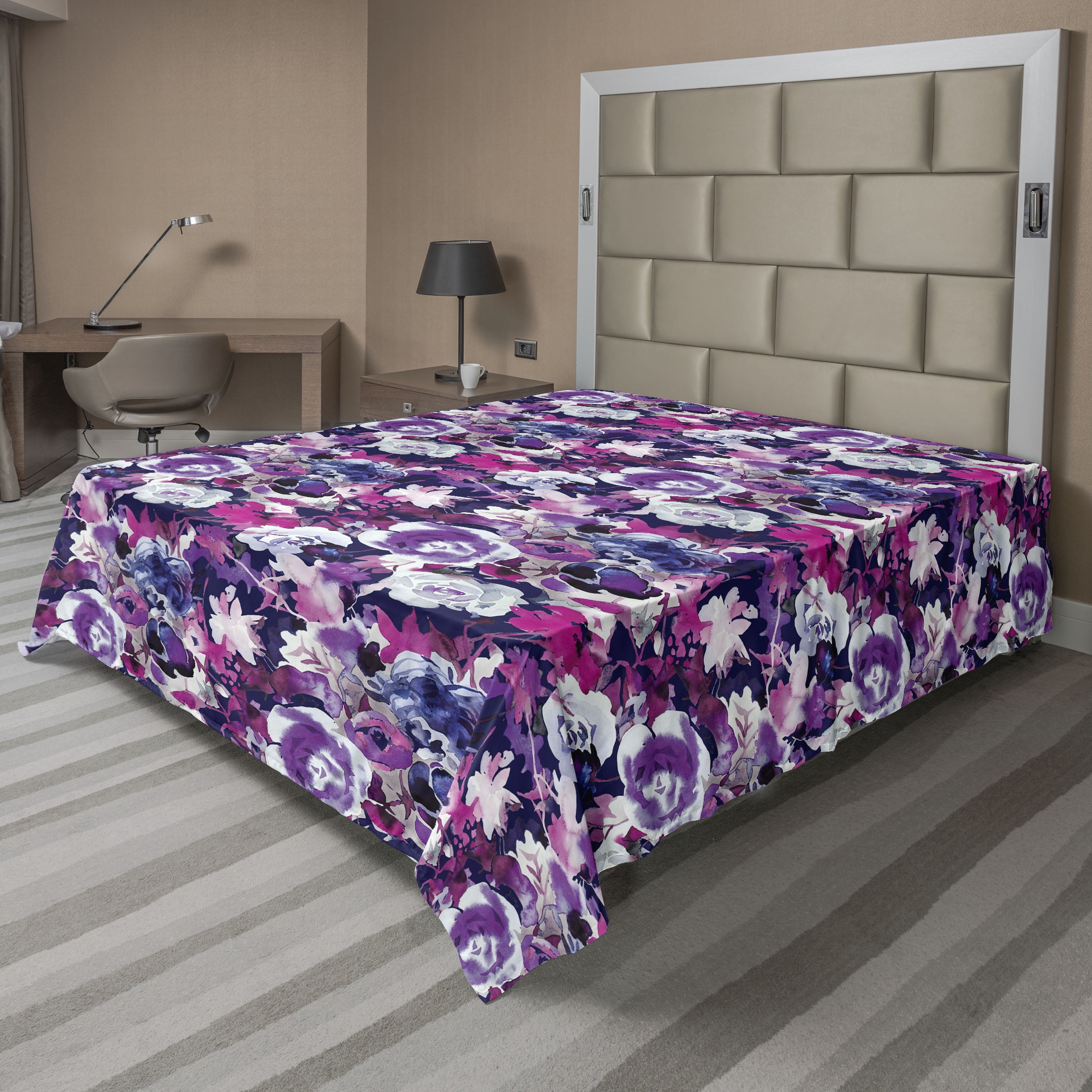 Ambesonne Floral Flat Bedding Sheet Soft Top Sheet, Repeating ...