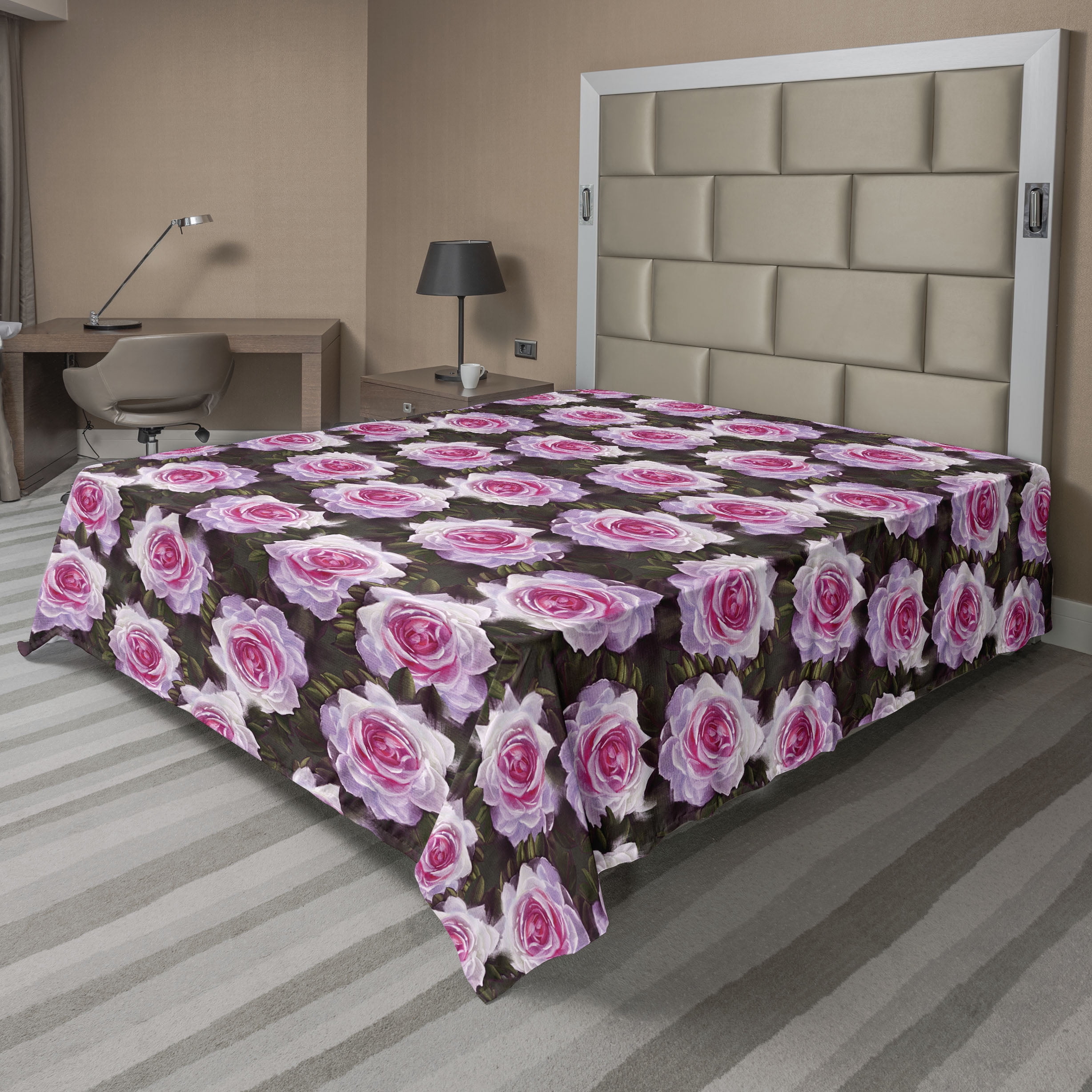 Ambesonne Floral Flat Bedding Sheet Soft Top Sheet, Roses Vintage ...