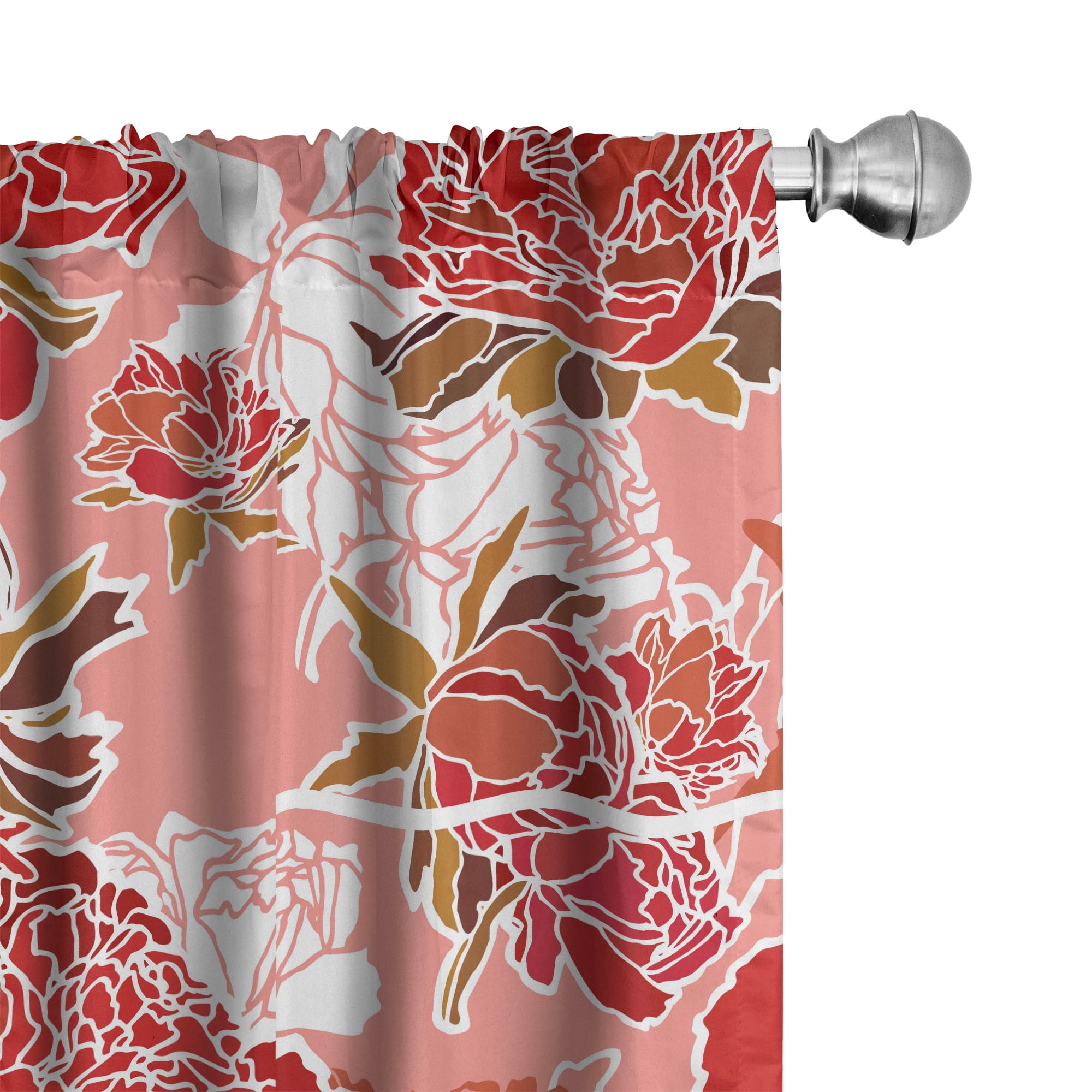 Ambesonne Floral Inspiration Curtains, Flowers Ambrosia, Pair of 28"x95 ...