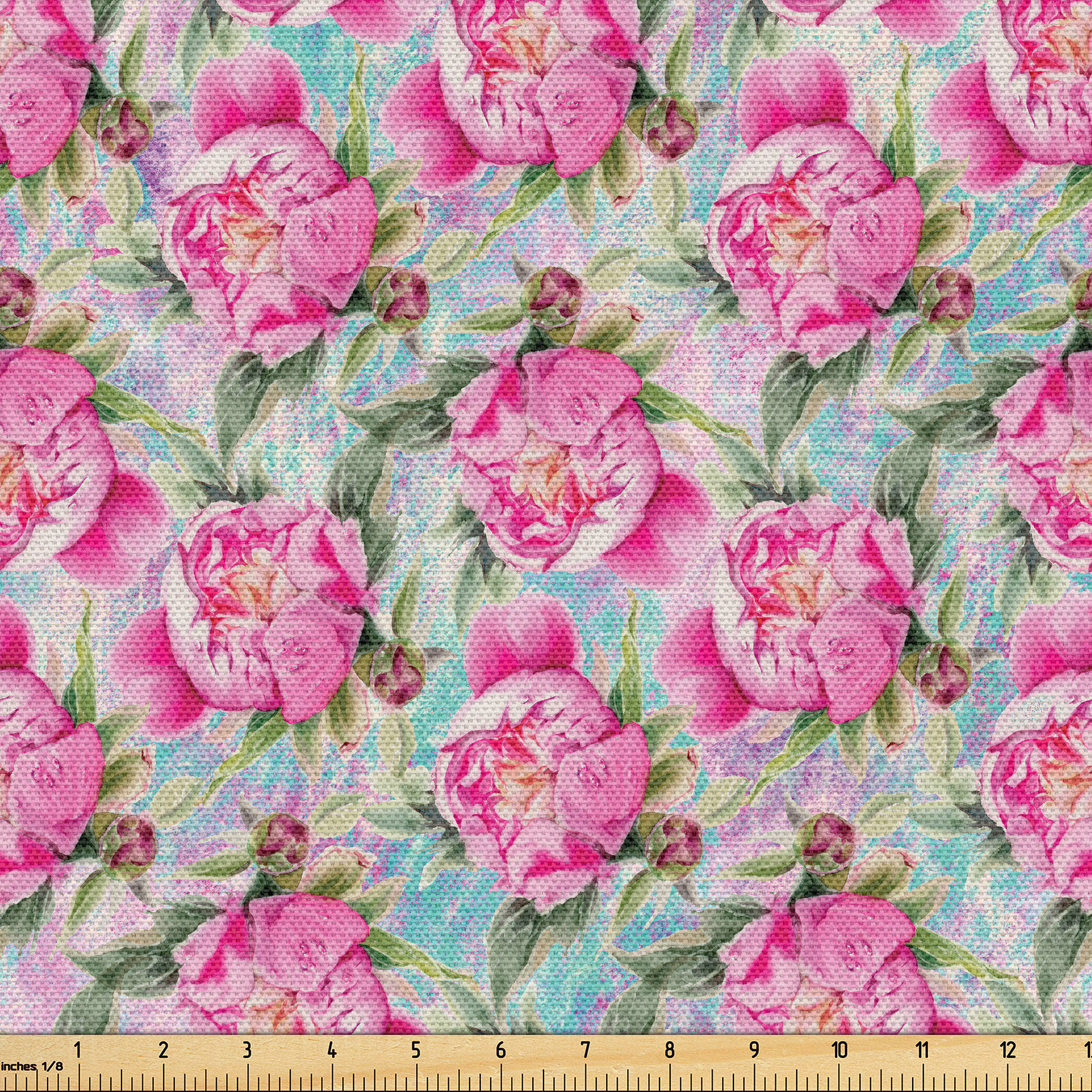 Ambesonne Floral Inspiration Fabric by the Yard Upholstery, Romantic ...