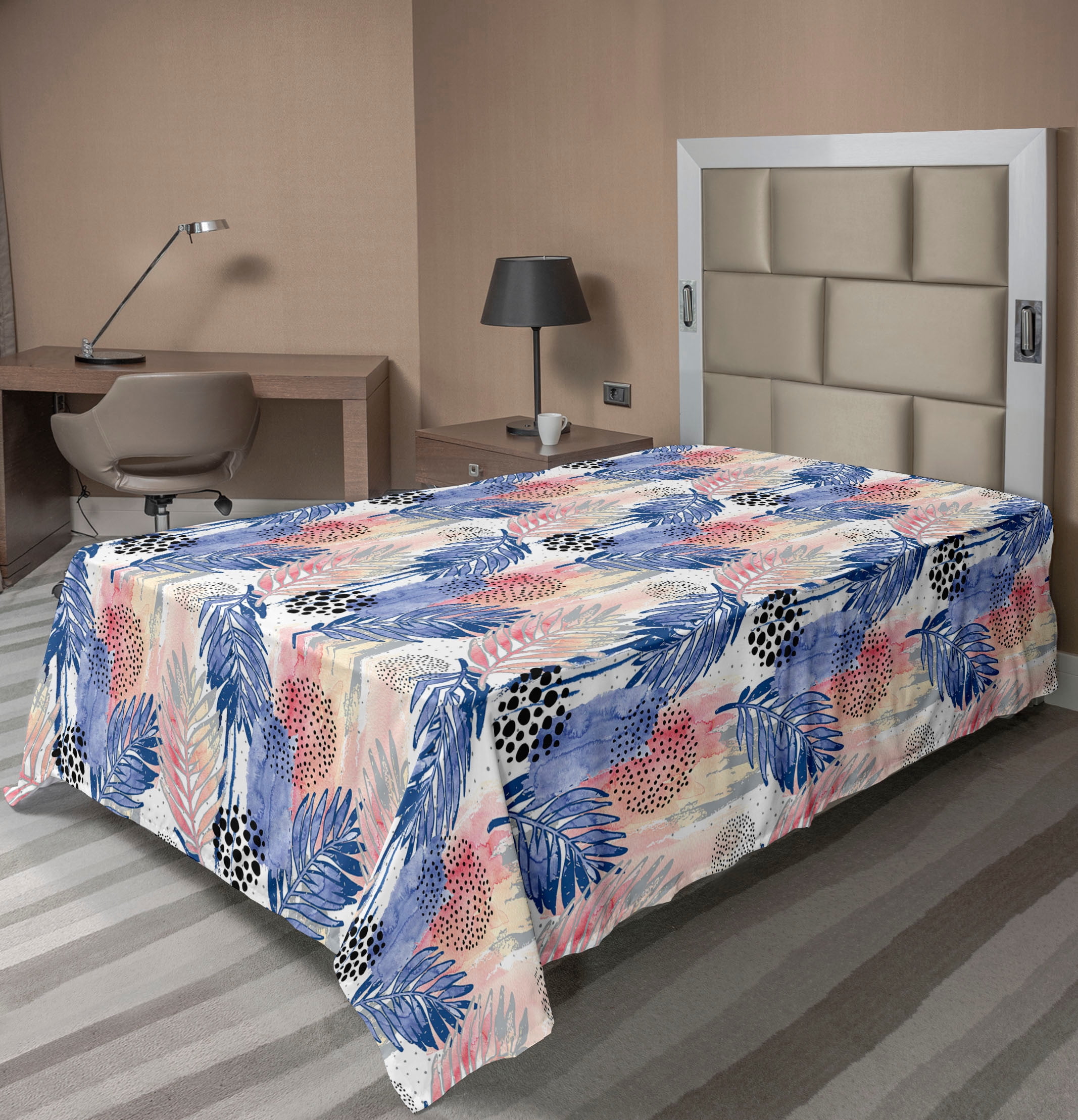 Ambesonne Floral Inspiration Flat Bedding Sheet Soft Top Sheet, Palm ...
