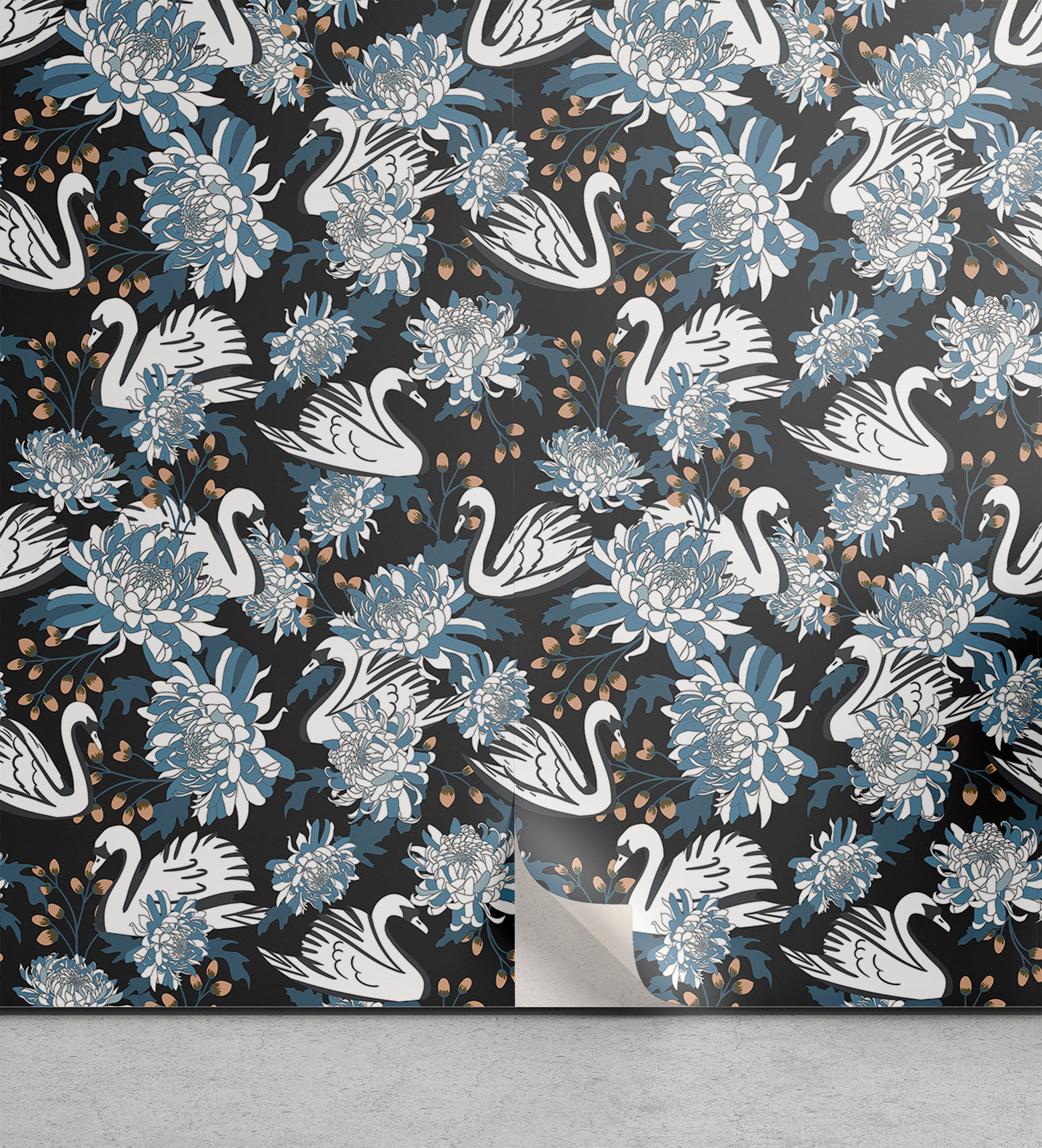 Ambesonne Floral Inspiration Peel & Stick Wallpaper for Home, Flowers ...