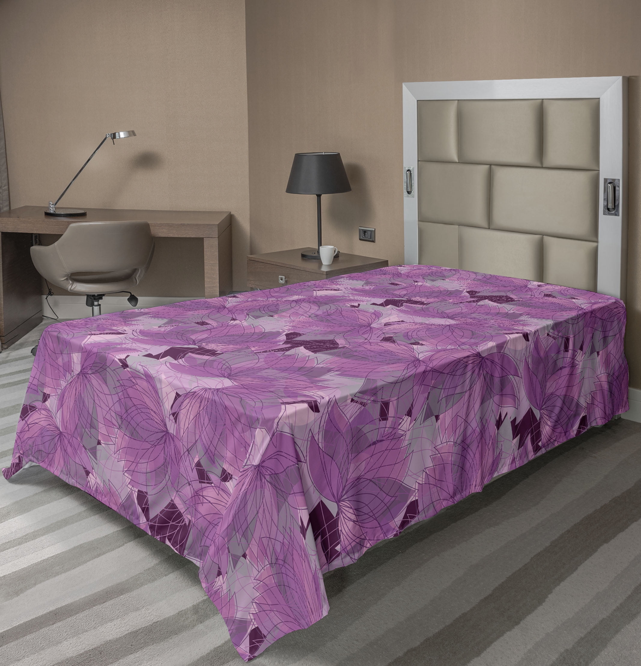 Ambesonne Floral Nature Print Flat Bedding Sheet Soft Top Sheet ...