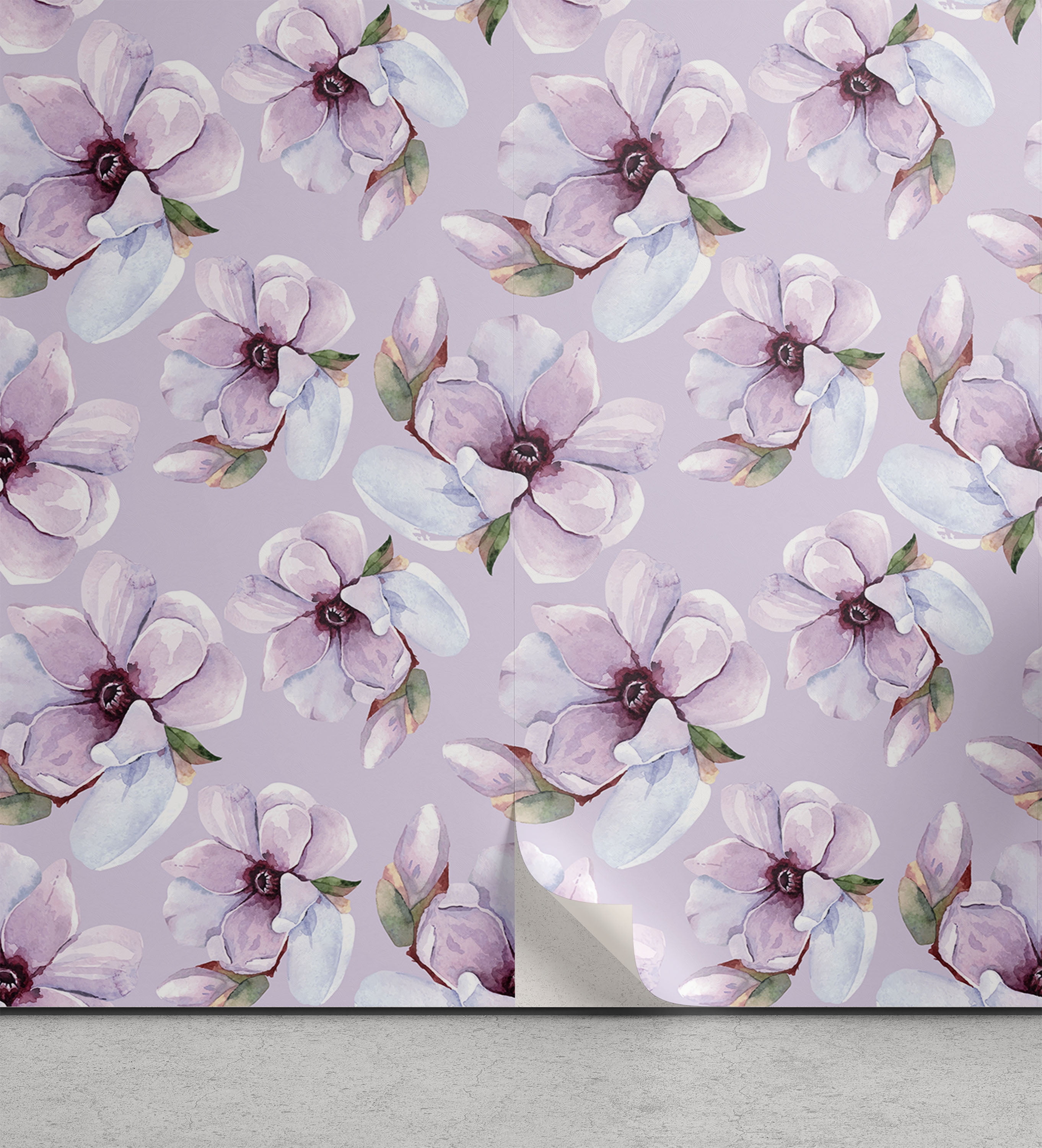 Ambesonne Floral Peel & Stick Wallpaper for Home, Blooming Watercolor ...