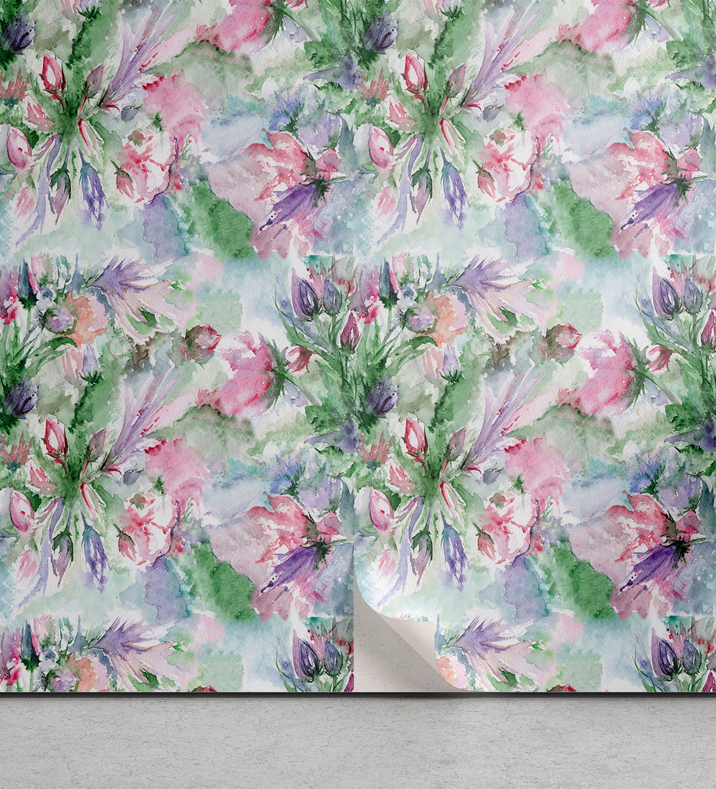 Ambesonne Floral Peel & Stick Wallpaper for Home, Bouquet Art of Spring ...