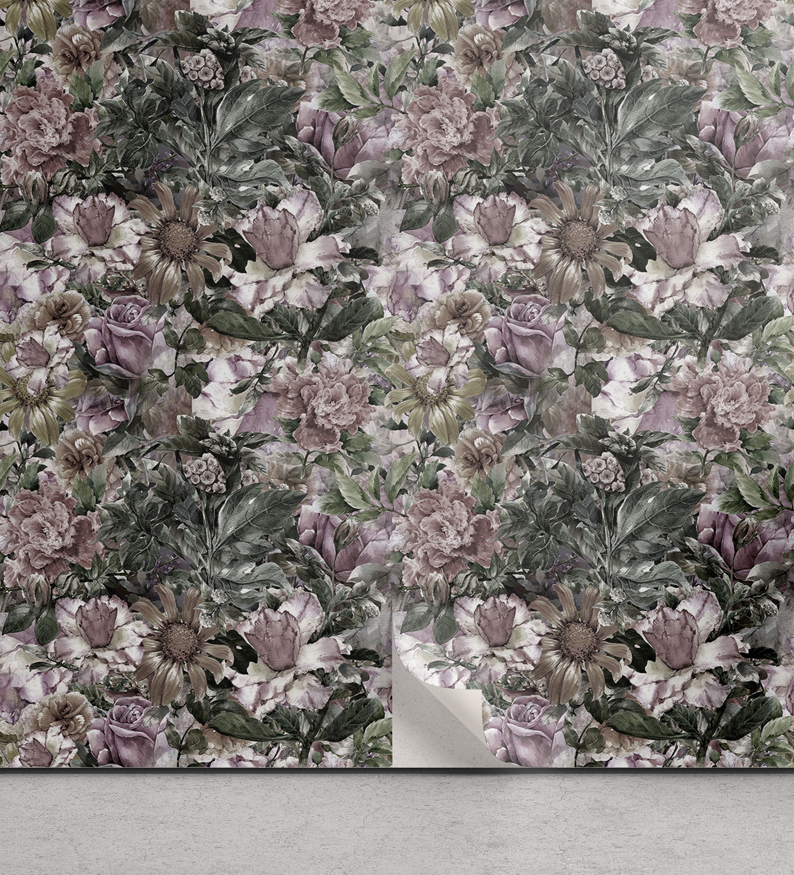 Ambesonne Floral Peel & Stick Wallpaper for Home, Flourishing Wild ...