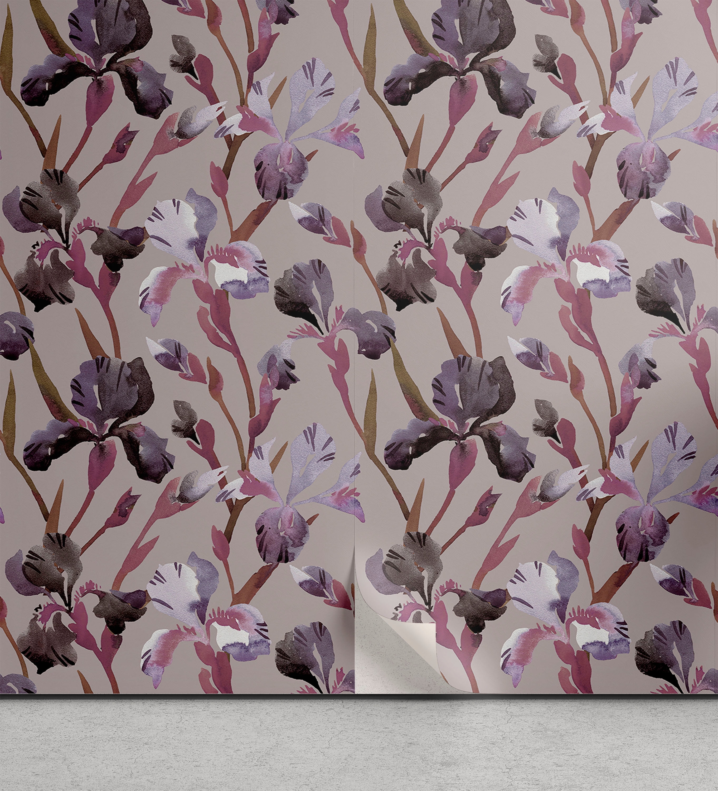 Ambesonne Floral Peel & Stick Wallpaper for Home, Iris Flowers ...