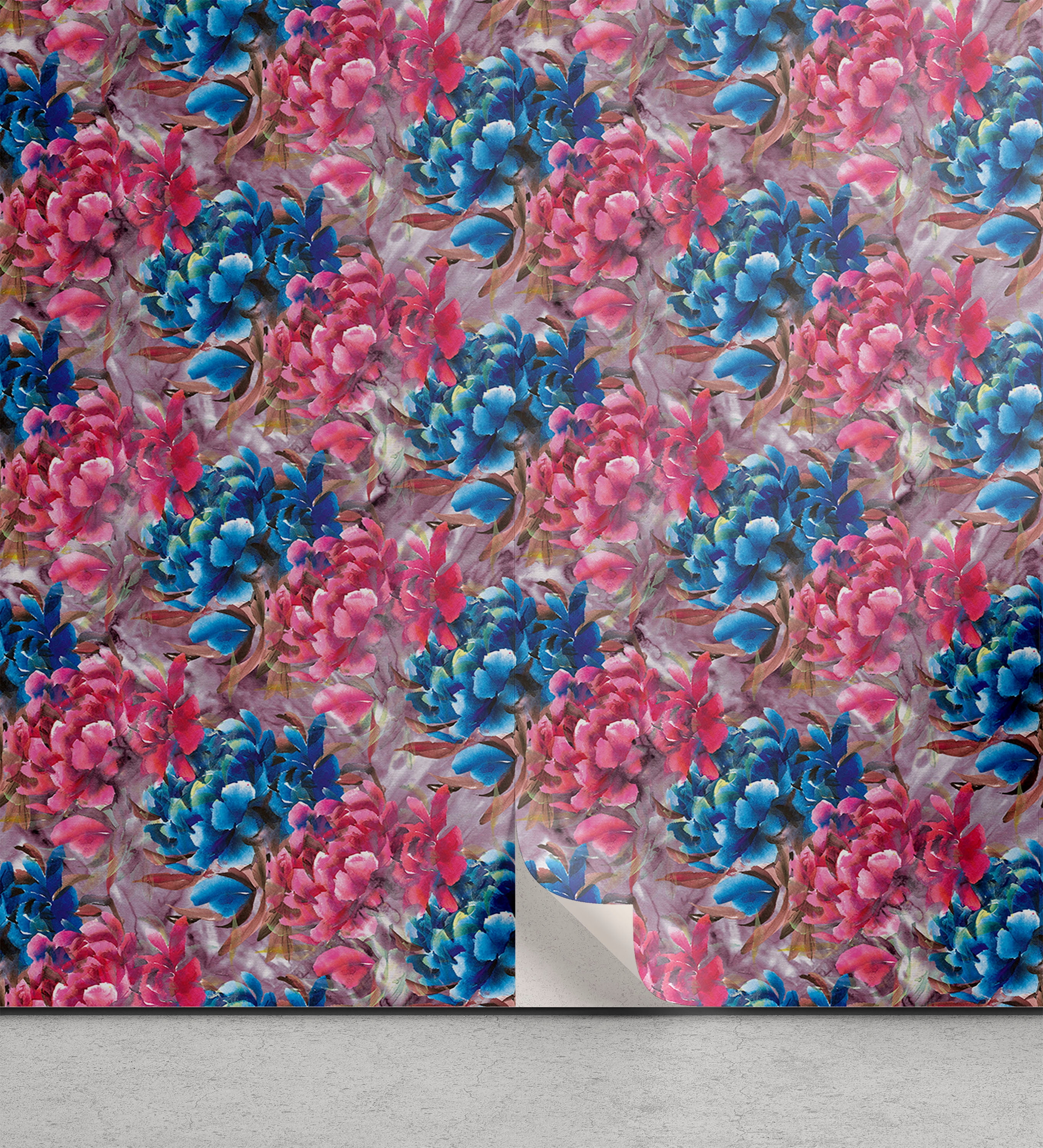 Ambesonne Floral Peel & Stick Wallpaper for Home, Peonies Watercolor ...