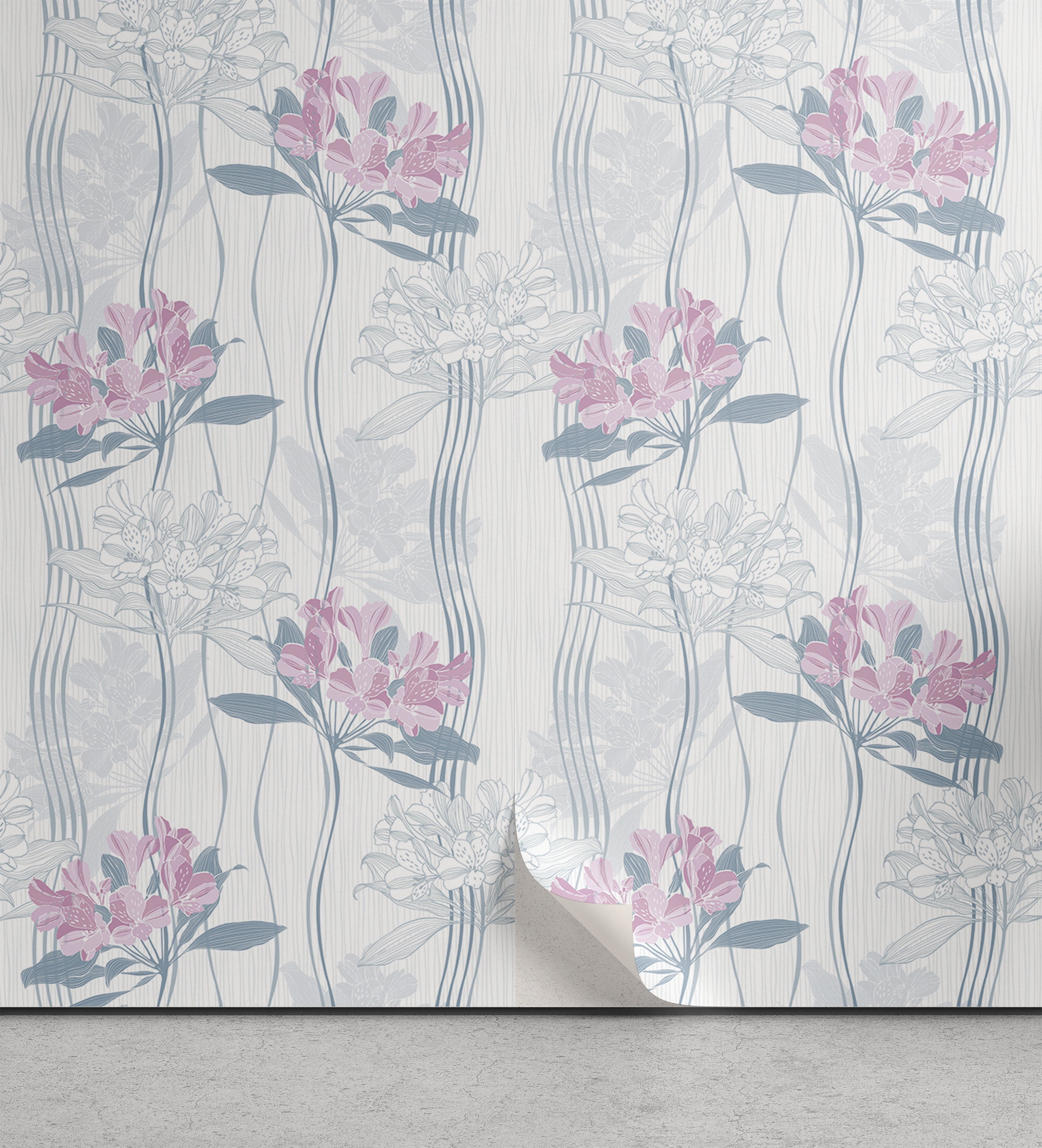 Ambesonne Floral Peel & Stick Wallpaper for Home, Pinky Alstroemeria ...