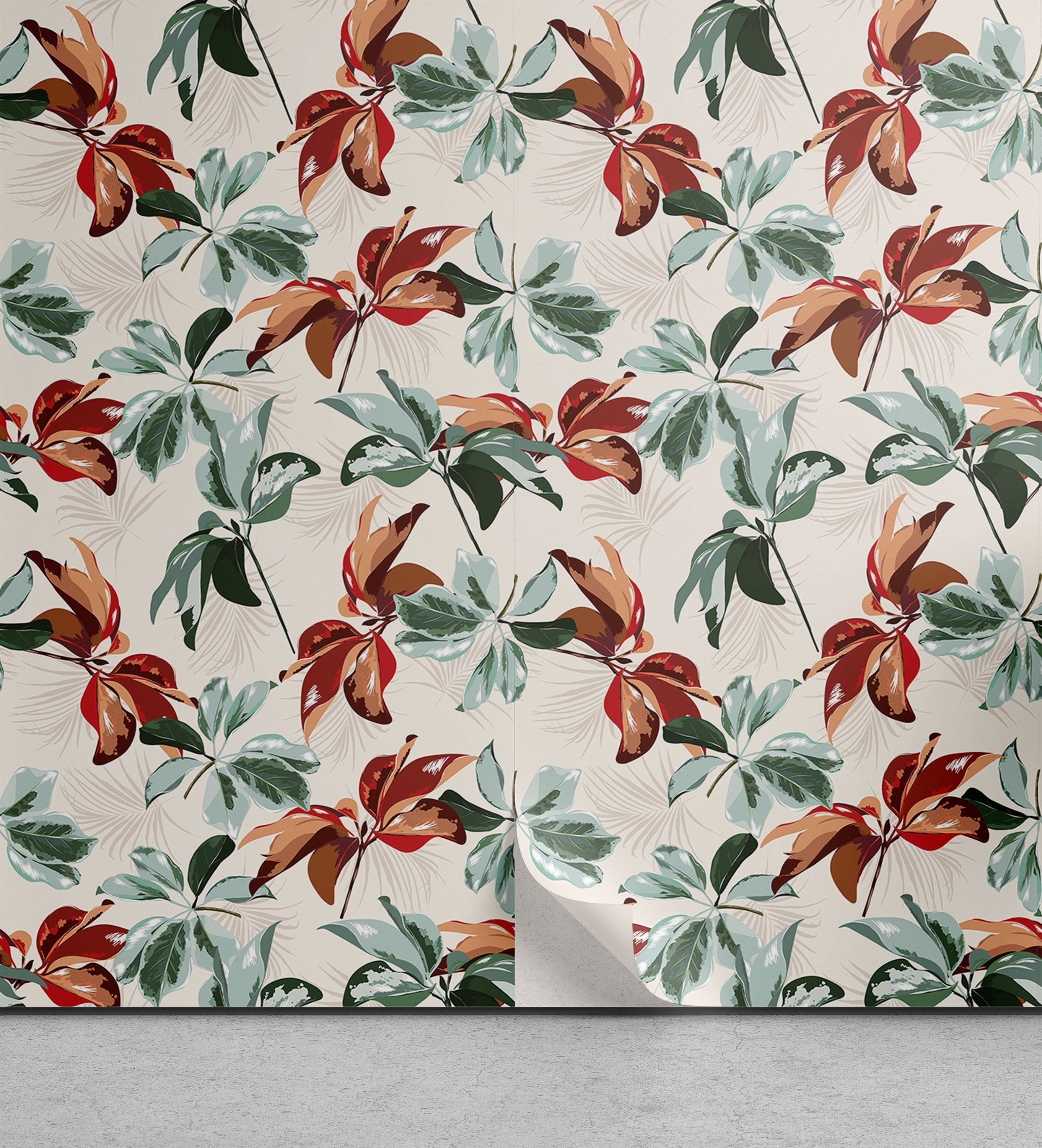 Ambesonne Floral Peel & Stick Wallpaper for Home, Retro Botany Exotic ...