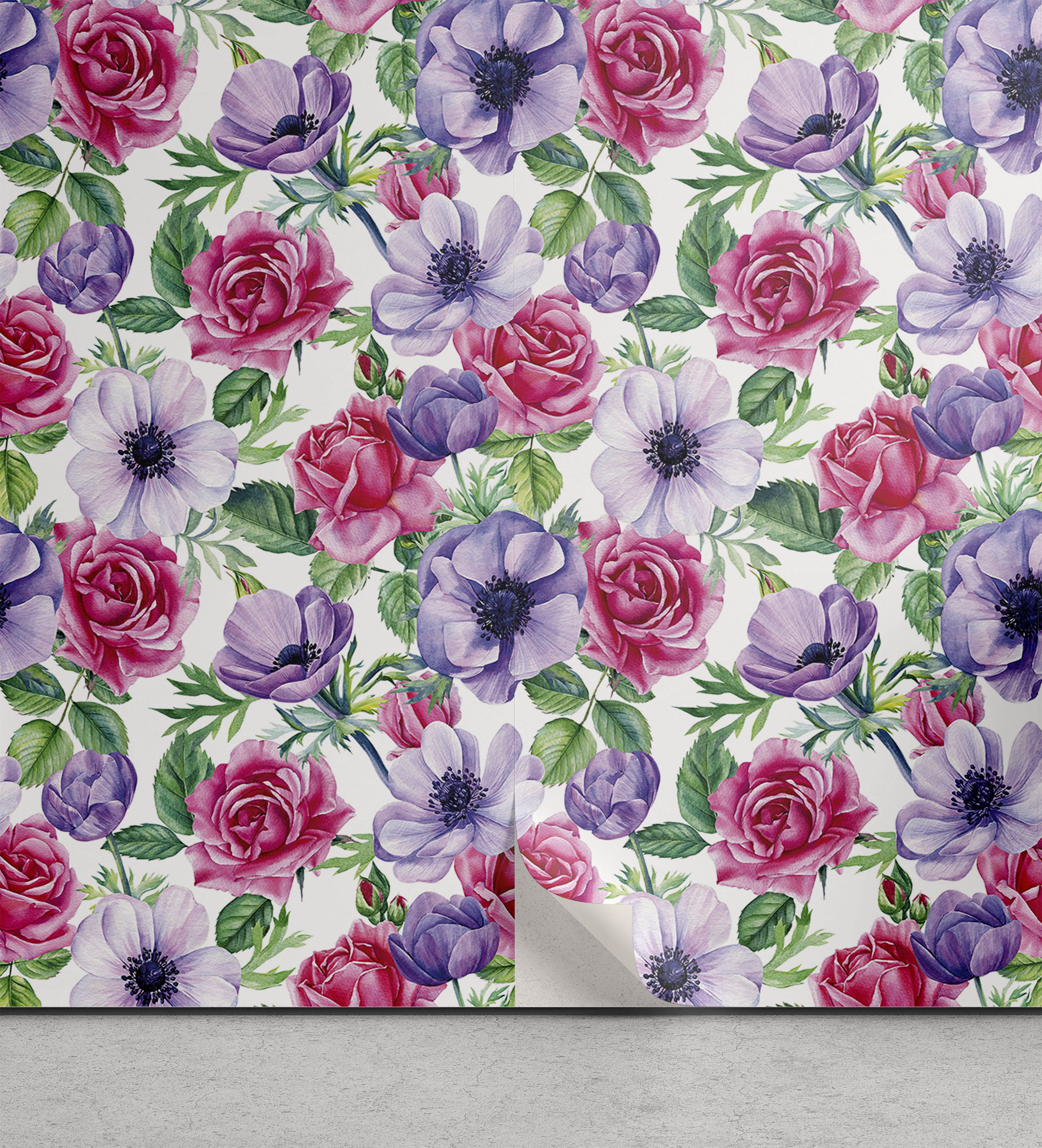 Ambesonne Floral Peel & Stick Wallpaper for Home, Romantic Gentle ...