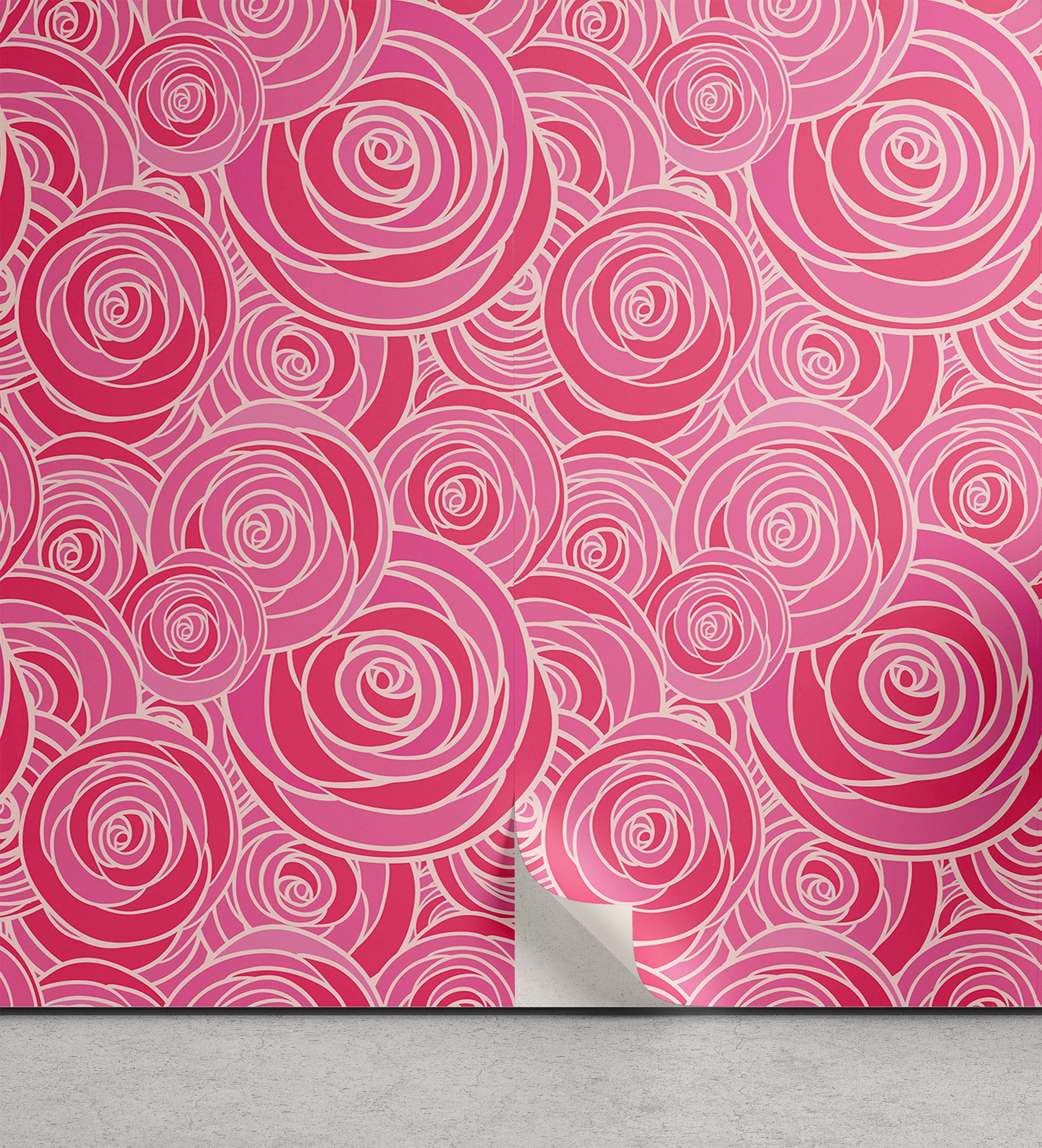 Ambesonne Floral Peel & Stick Wallpaper for Home, Roses Overlapping ...