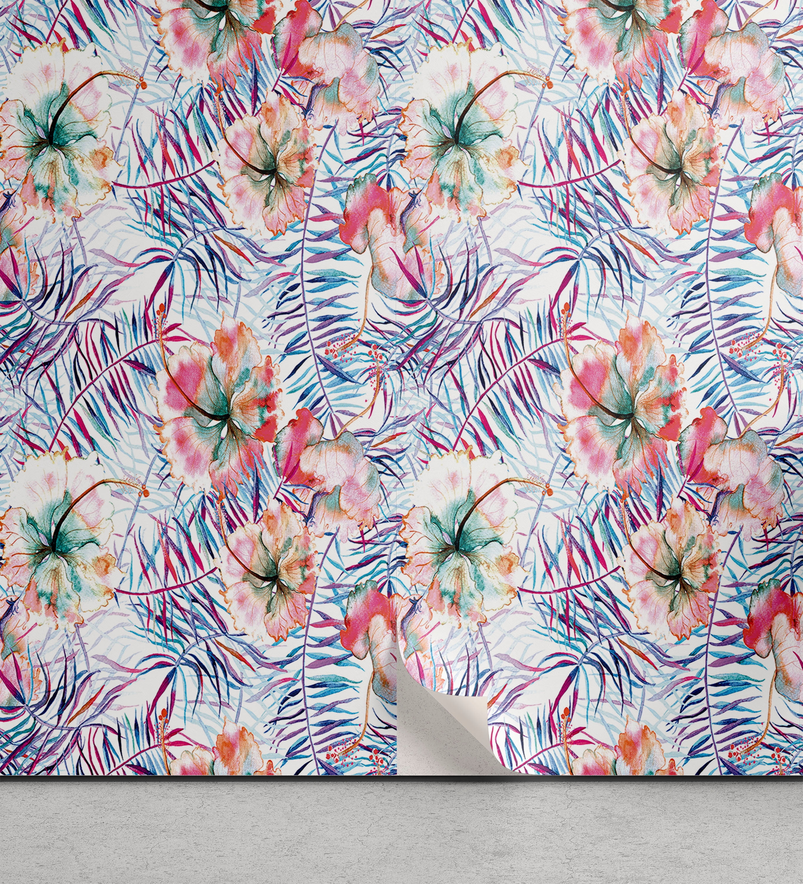 Ambesonne Floral Peel & Stick Wallpaper for Home, Spring Jumble Garden ...