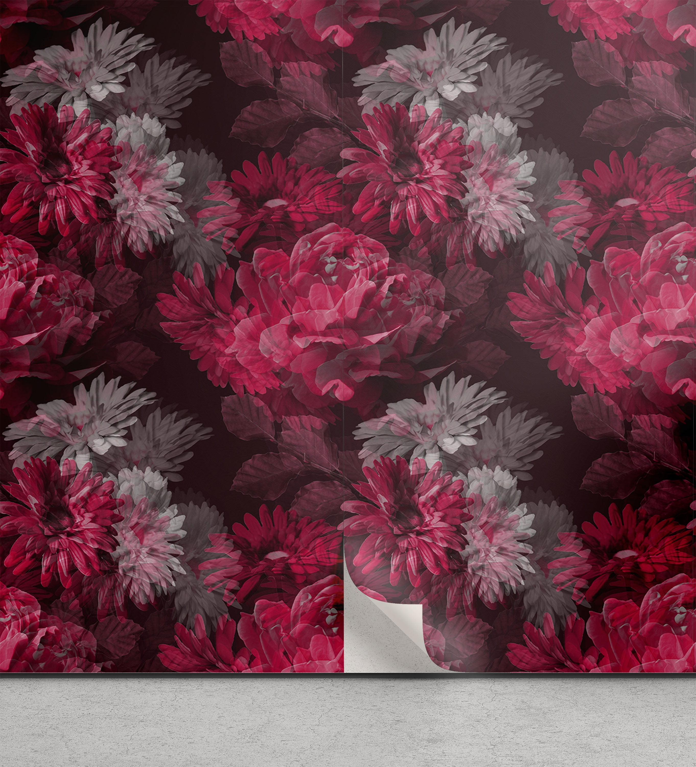 Ambesonne Floral Peel & Stick Wallpaper for Home, Wild Roses Gerbera ...