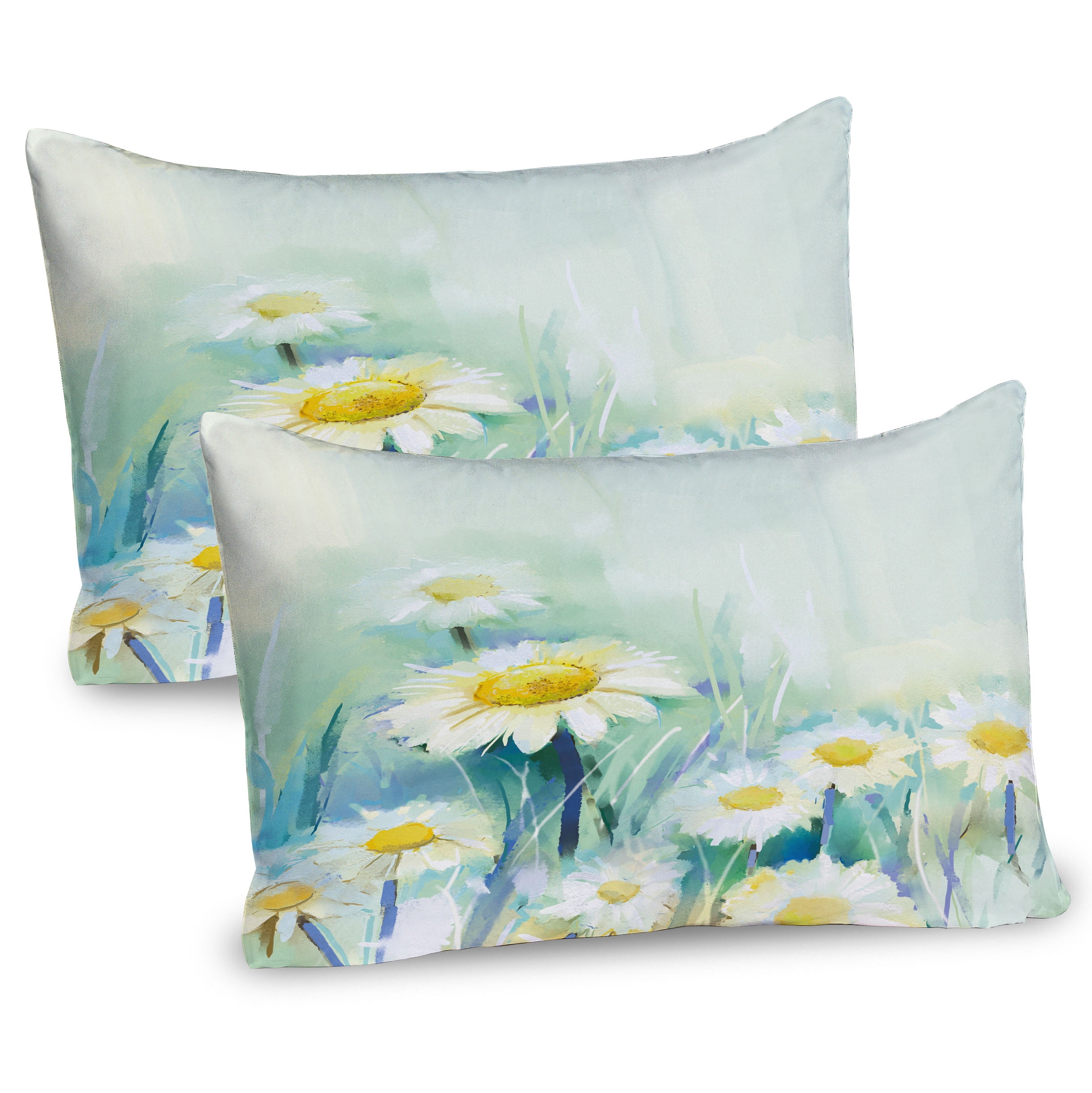 Ambesonne Floral Pillow Sham 2 Pack, Daisy Flower Field Art, 26"x20 ...