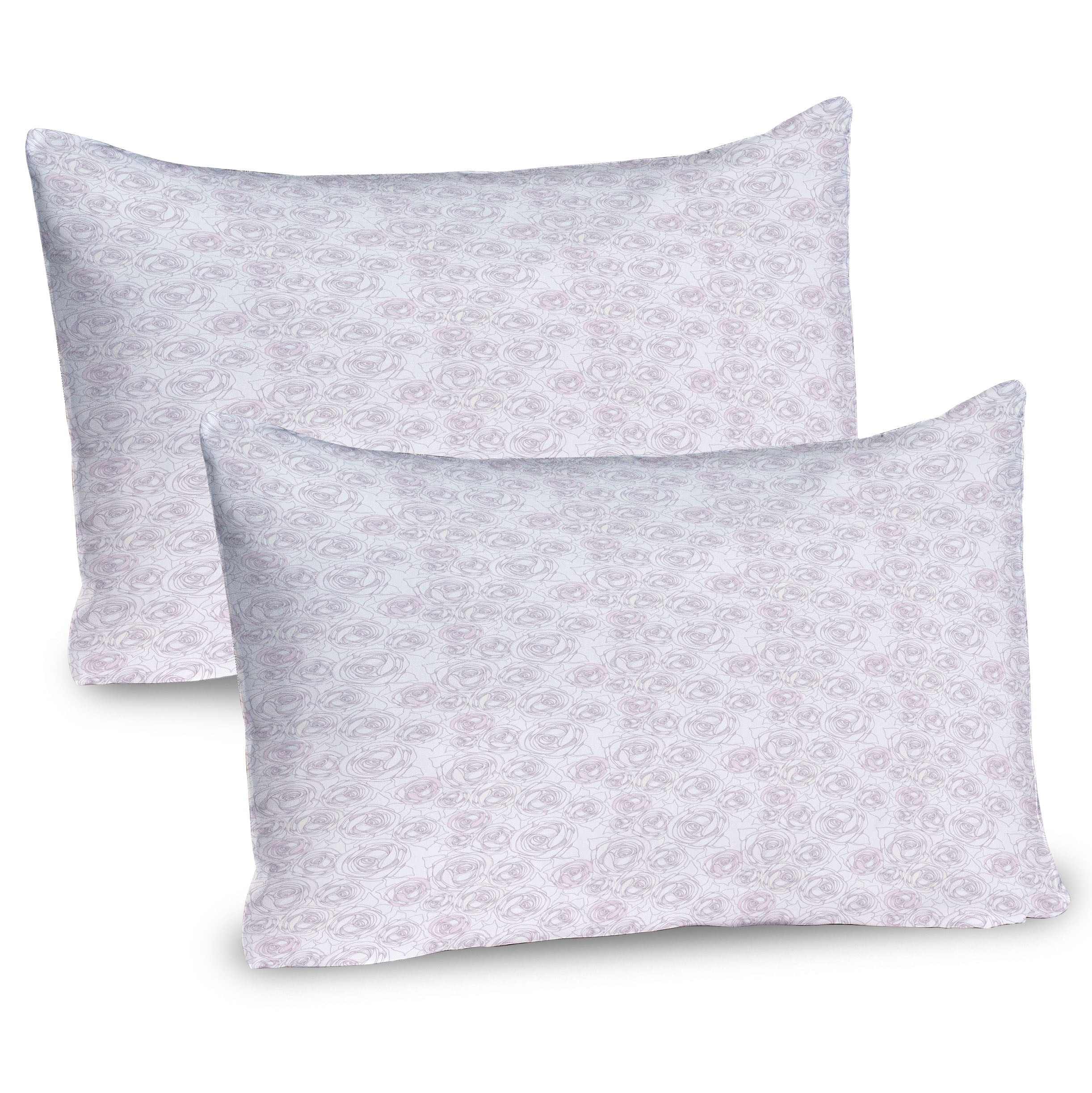Ambesonne Floral Pillow Sham 2 Pack, Thin Sketch Roses Bouquet, 30"x20 ...