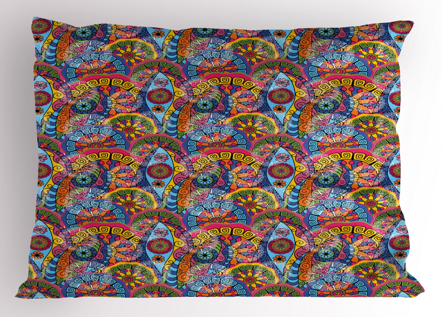 Ambesonne Floral Pillow Sham, Hippie Aztec Tribal Boho, 36" X 20 ...