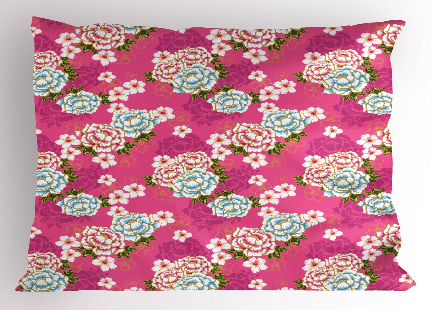 Ambesonne Floral Pillow Sham, Taiwan Hakka Culture, 26" X 20", Pink ...