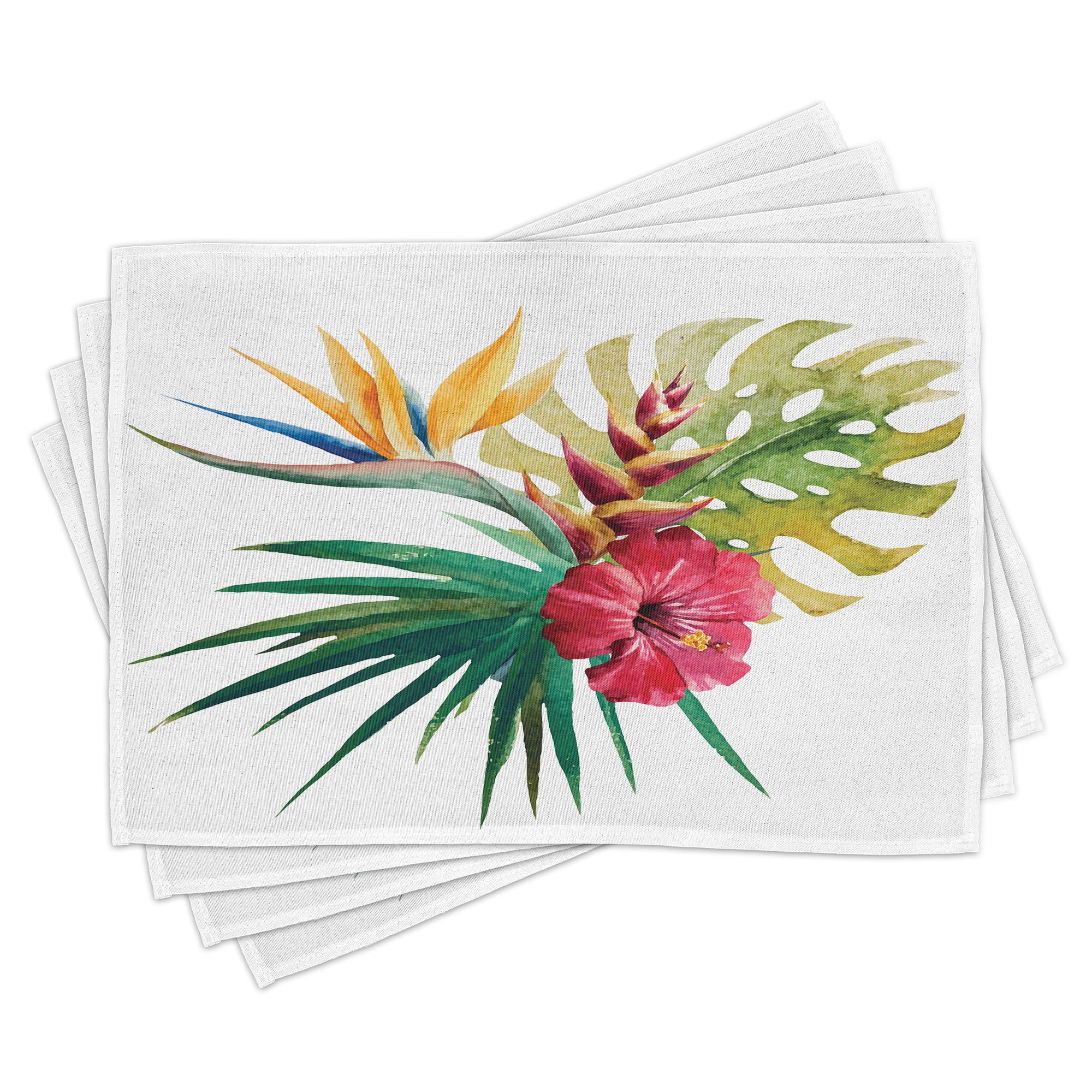 Ambesonne Floral Place Mats Set of 4, Wild Tropical Orchid, Standard ...