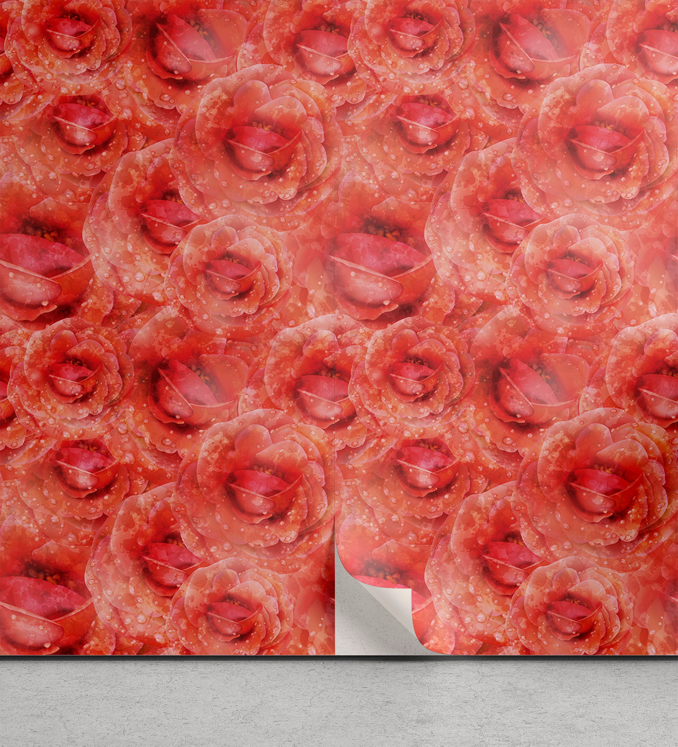 Ambesonne Floral Romance Peel & Stick Wallpaper for Home, Romantic ...