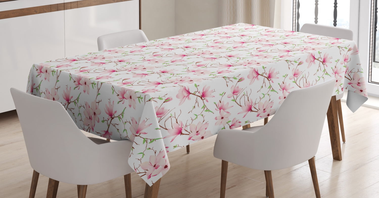 Ambesonne Floral Tablecloth Rectangular Table Cover, 3D Design of ...