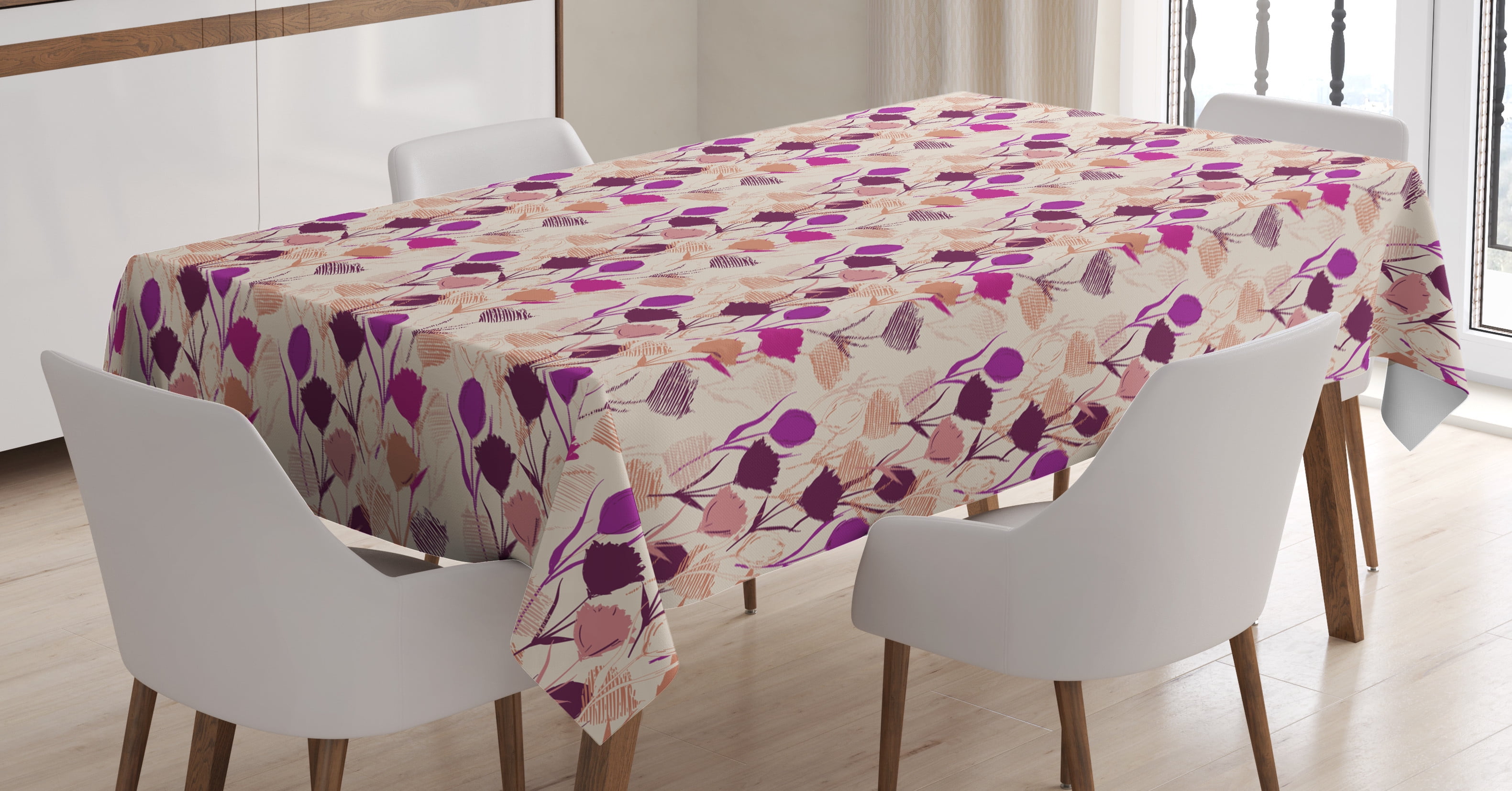 Ambesonne Floral Tablecloth Rectangular Table Cover, Carnations and ...