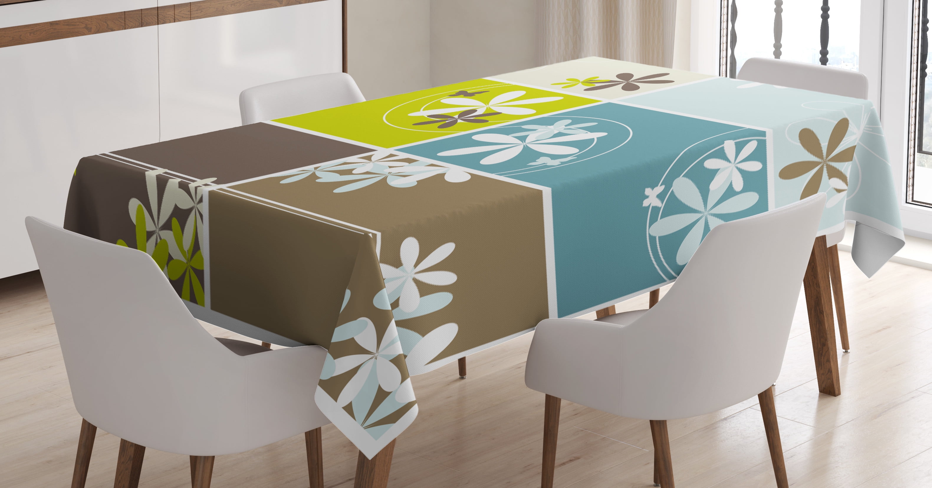 Ambesonne Floral Tablecloth Rectangular Table Cover, Spring Inspired ...