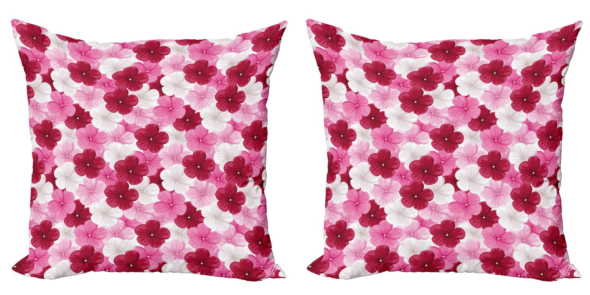 Ambesonne Floral Throw Pillow Cover 2 Pack, Blossom Common Mallow ...