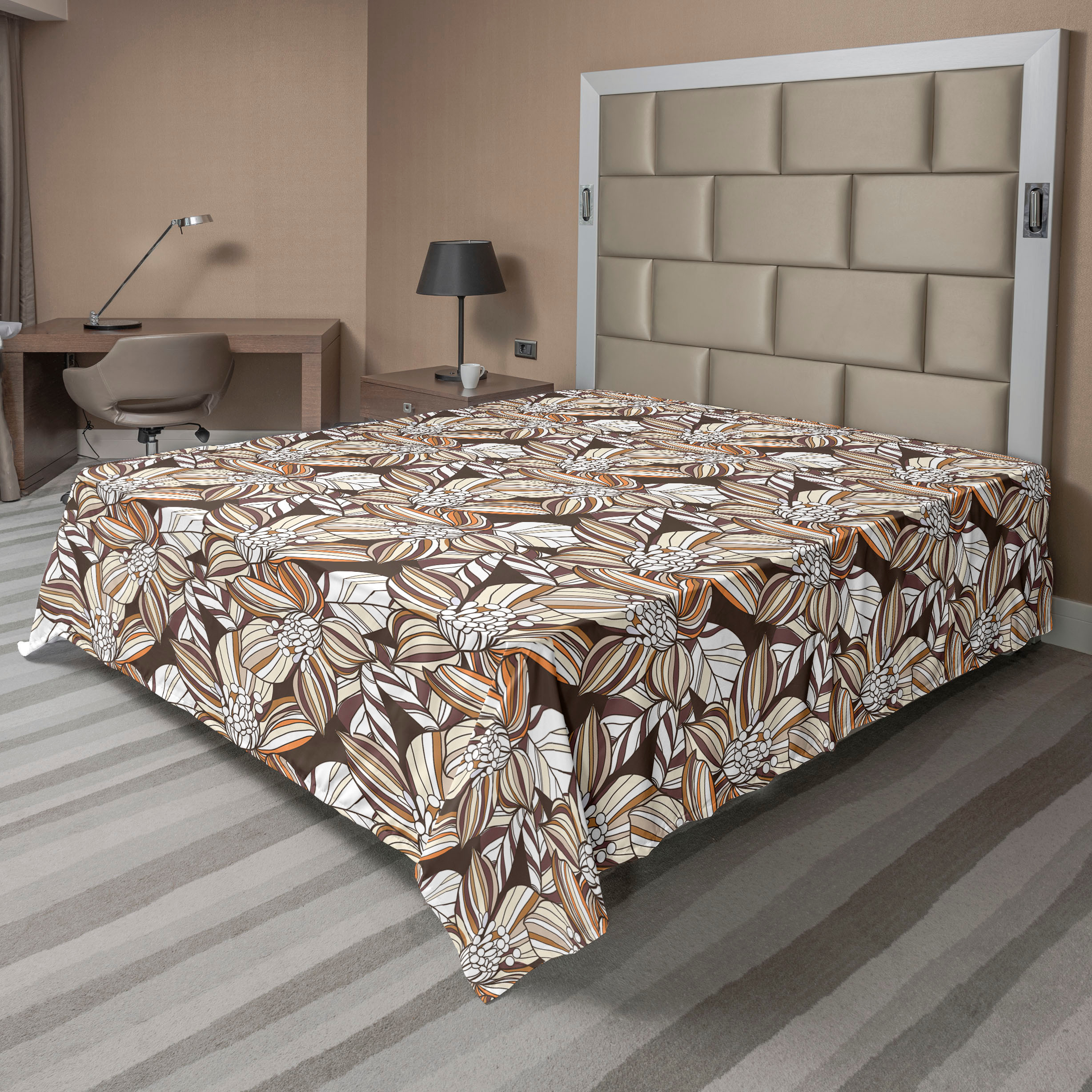 Ambesonne Floral Vintage Flat Bedding Sheet Soft Top Sheet, Retro ...