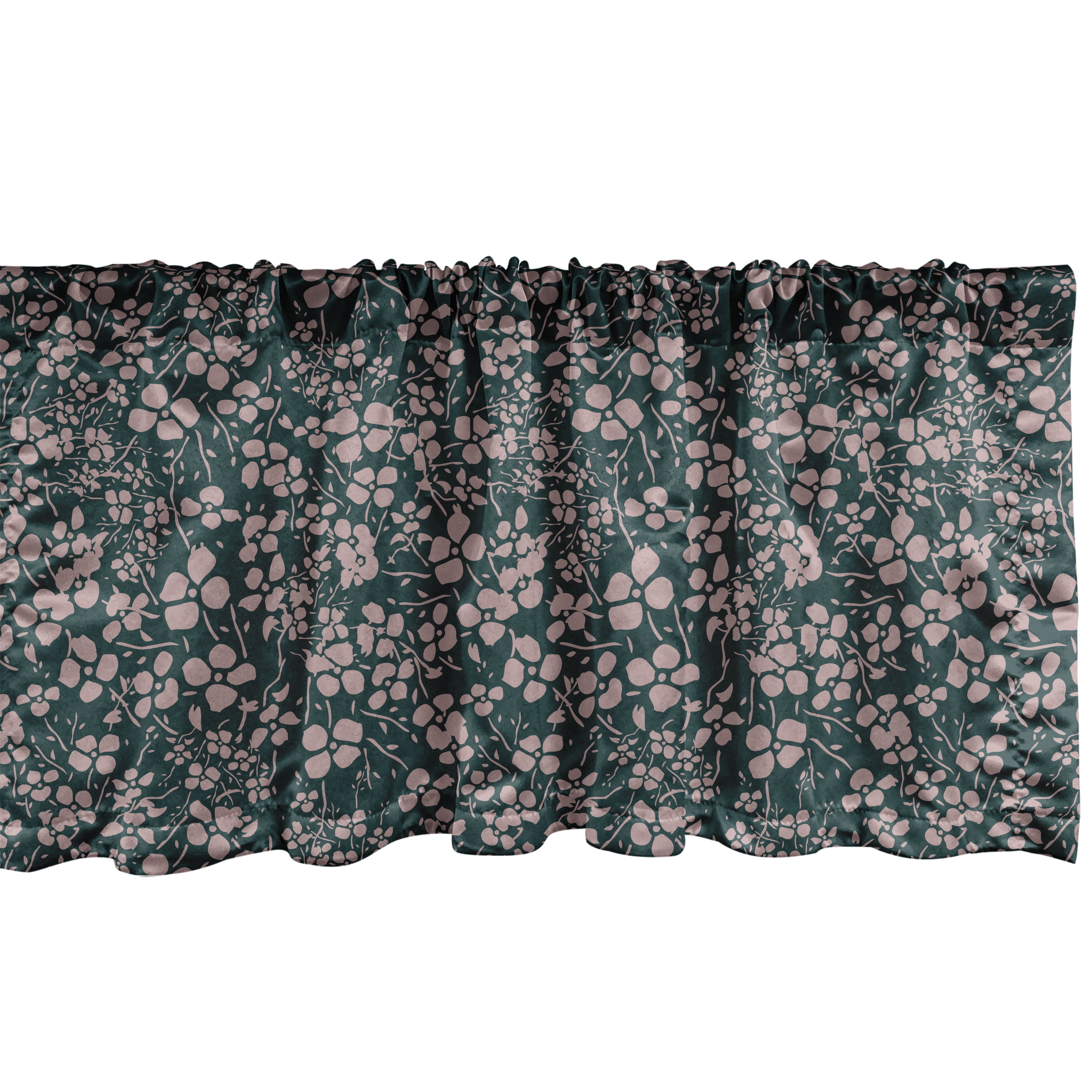 Ambesonne Floral Window Valance, Bicolor Spring Meadow Flora, 54" X 18 ...