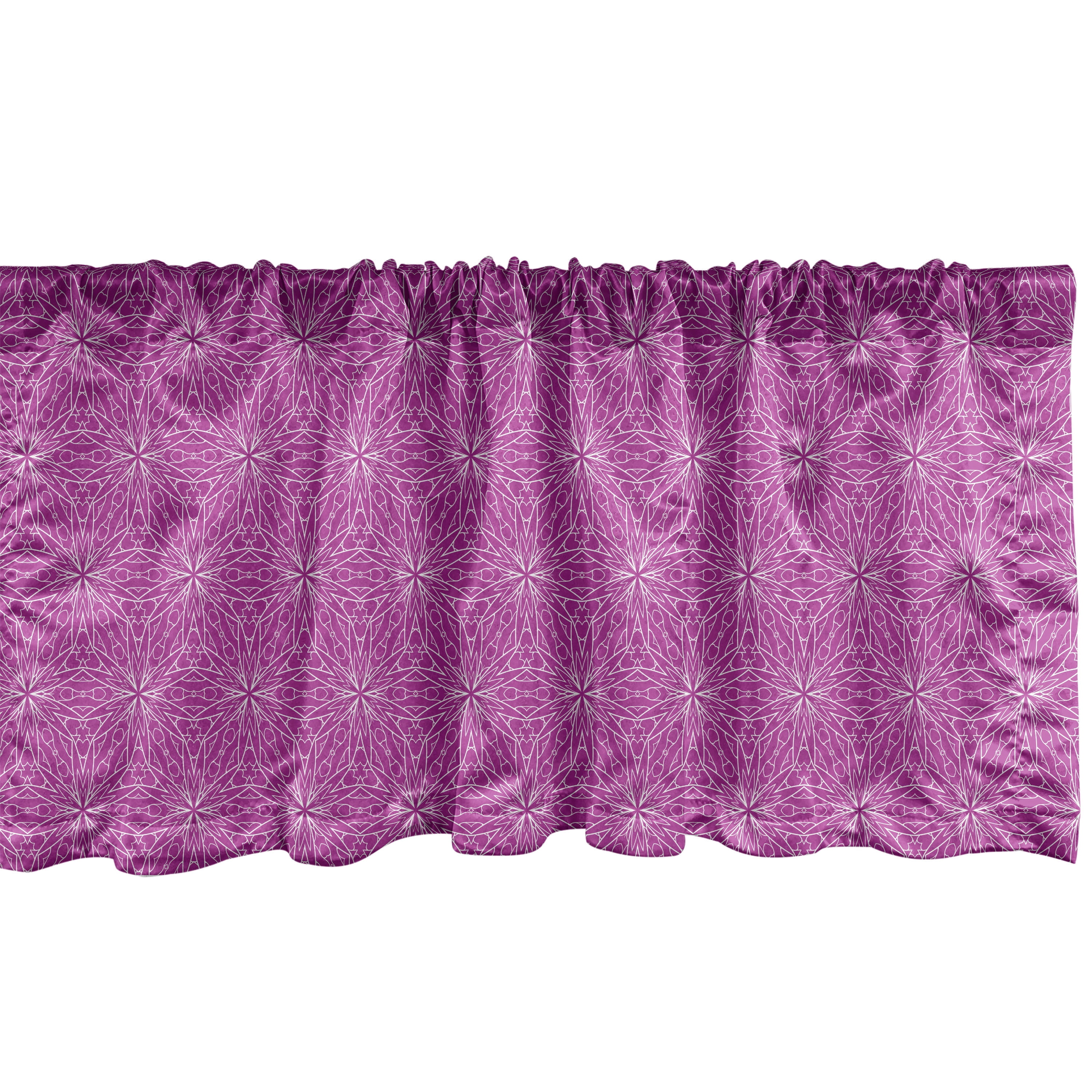 Ambesonne Floral Window Valance, Floral Lace Looking Triangle, 54" X 12 ...