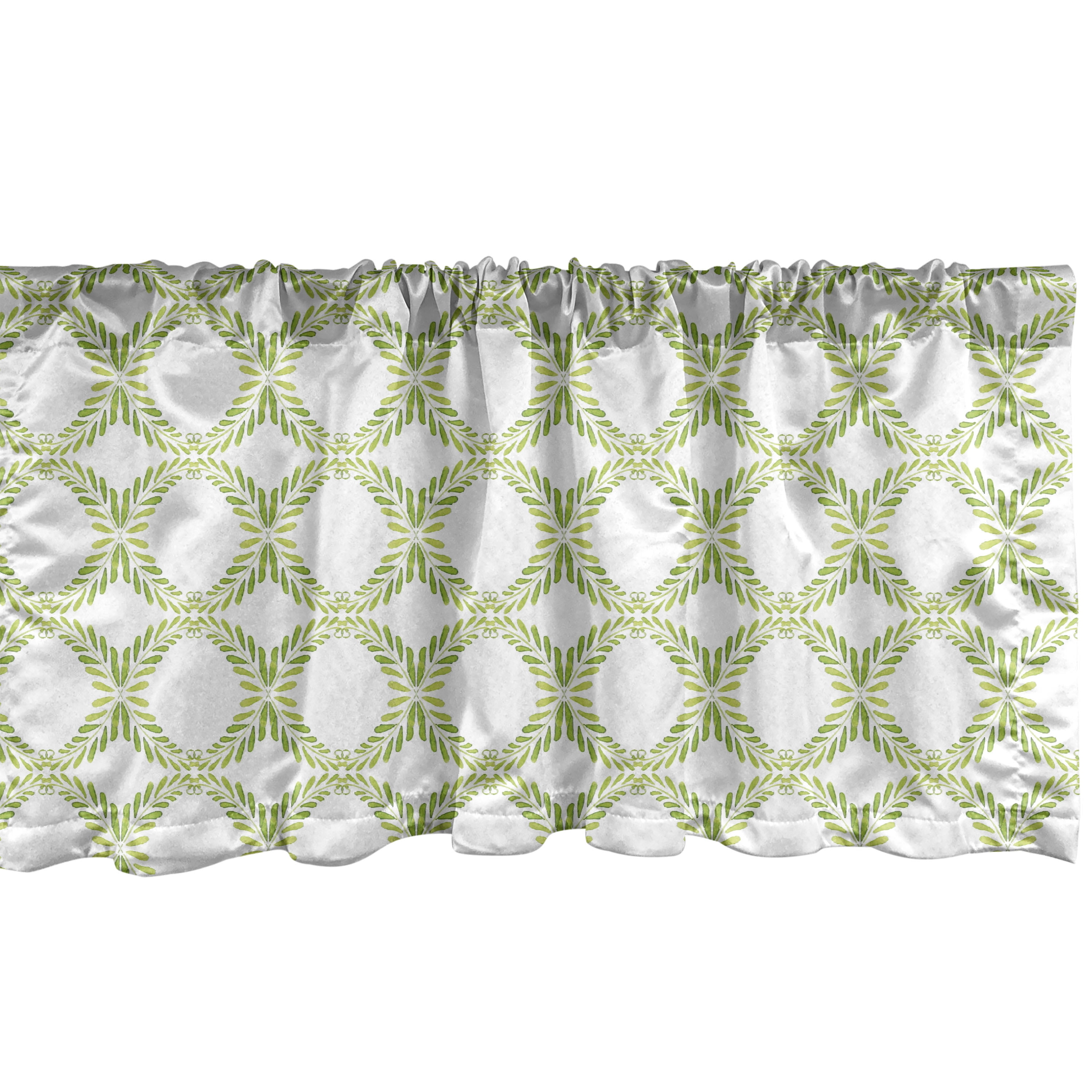 Ambesonne Floral Window Valance, Laurel Wreath Illustrations, 54" X 12 ...