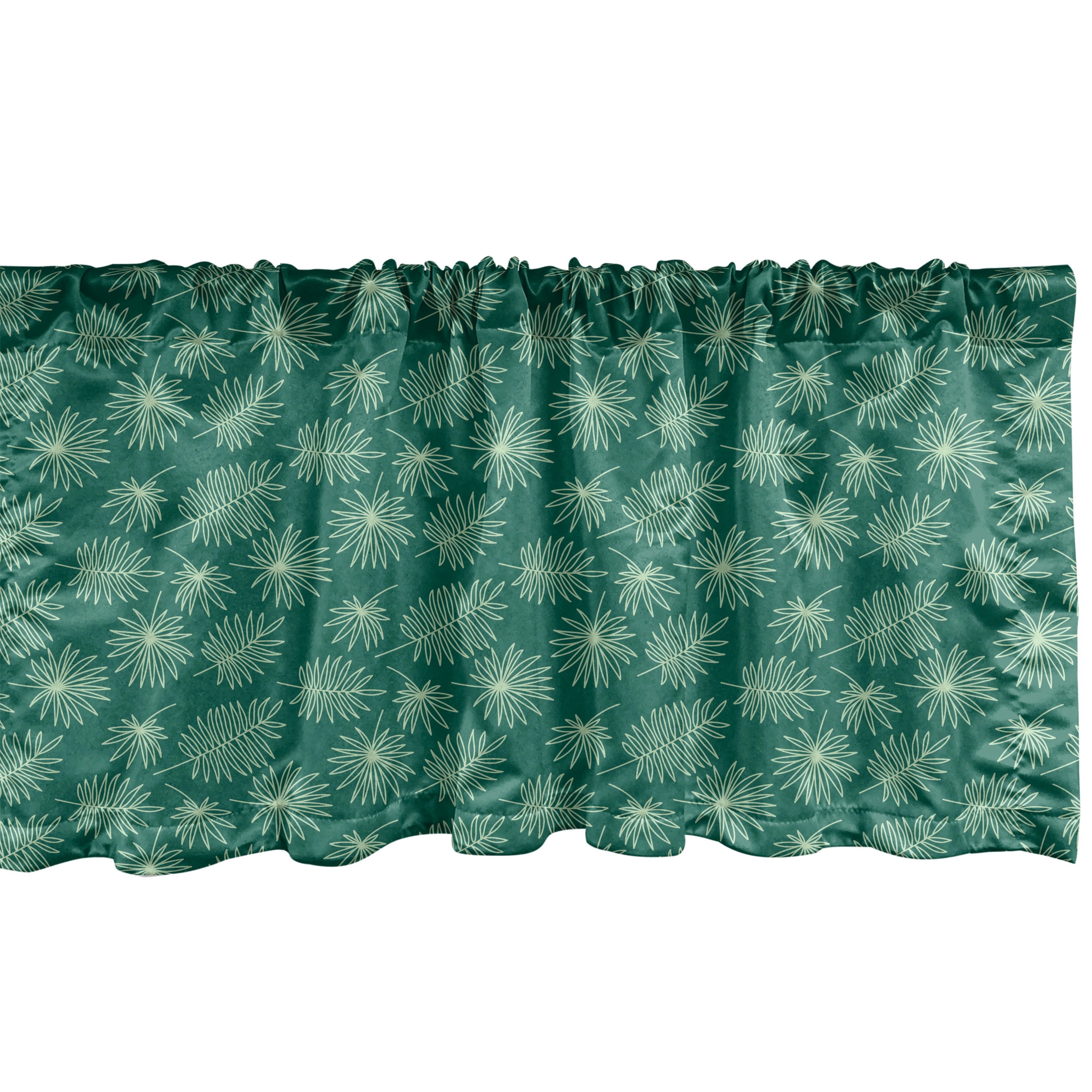 Ambesonne Floral Window Valance, Palm Tree Tropical Leaves, 42" x 18 ...