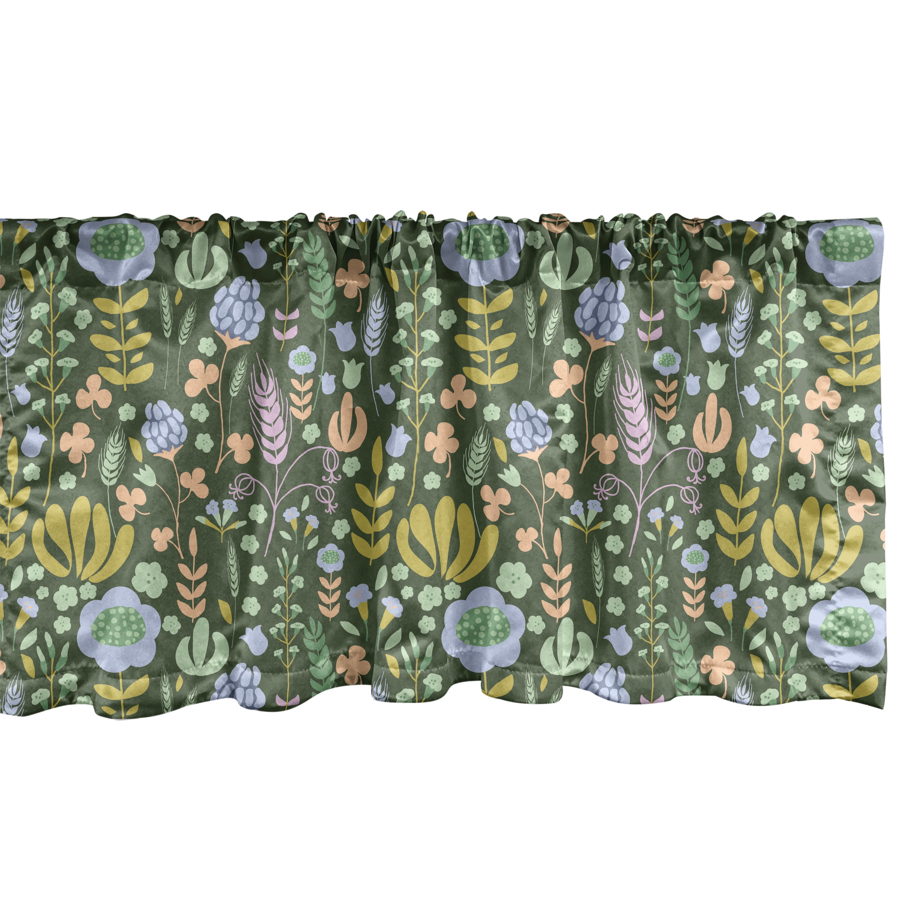 Ambesonne Floral Window Valance, Pastel Color Spring Beauty, 54" X 18 ...