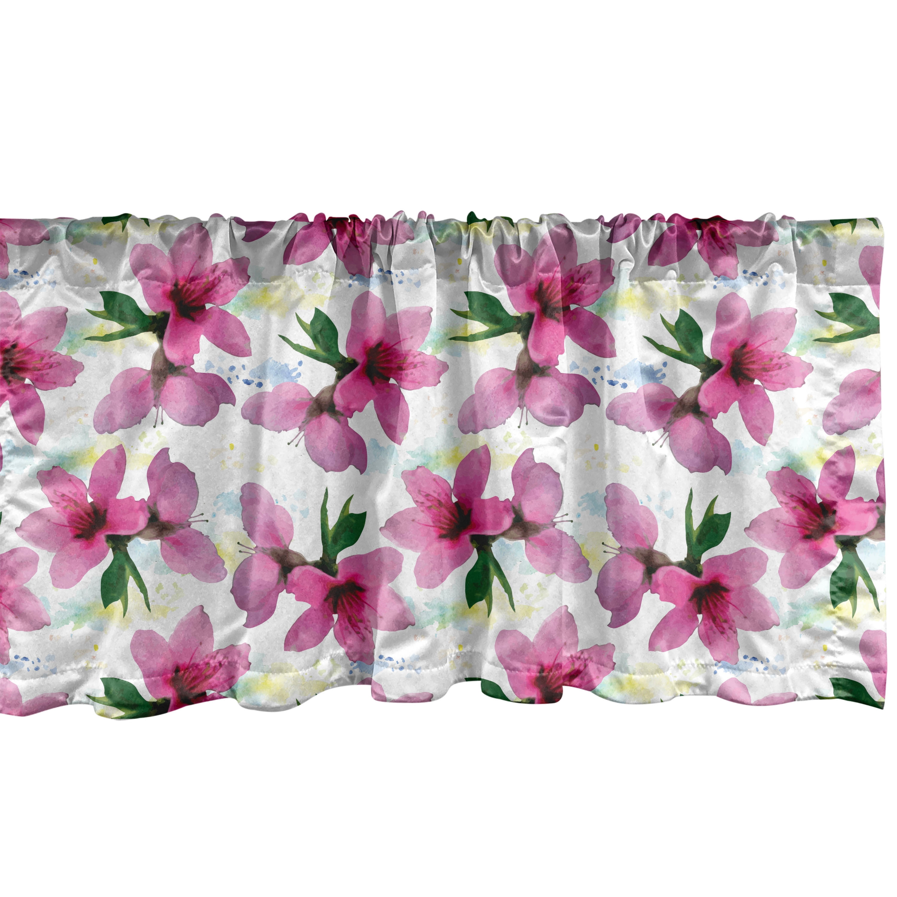 Ambesonne Floral Window Valance, Petals Botany Essence, 54" X 12 ...