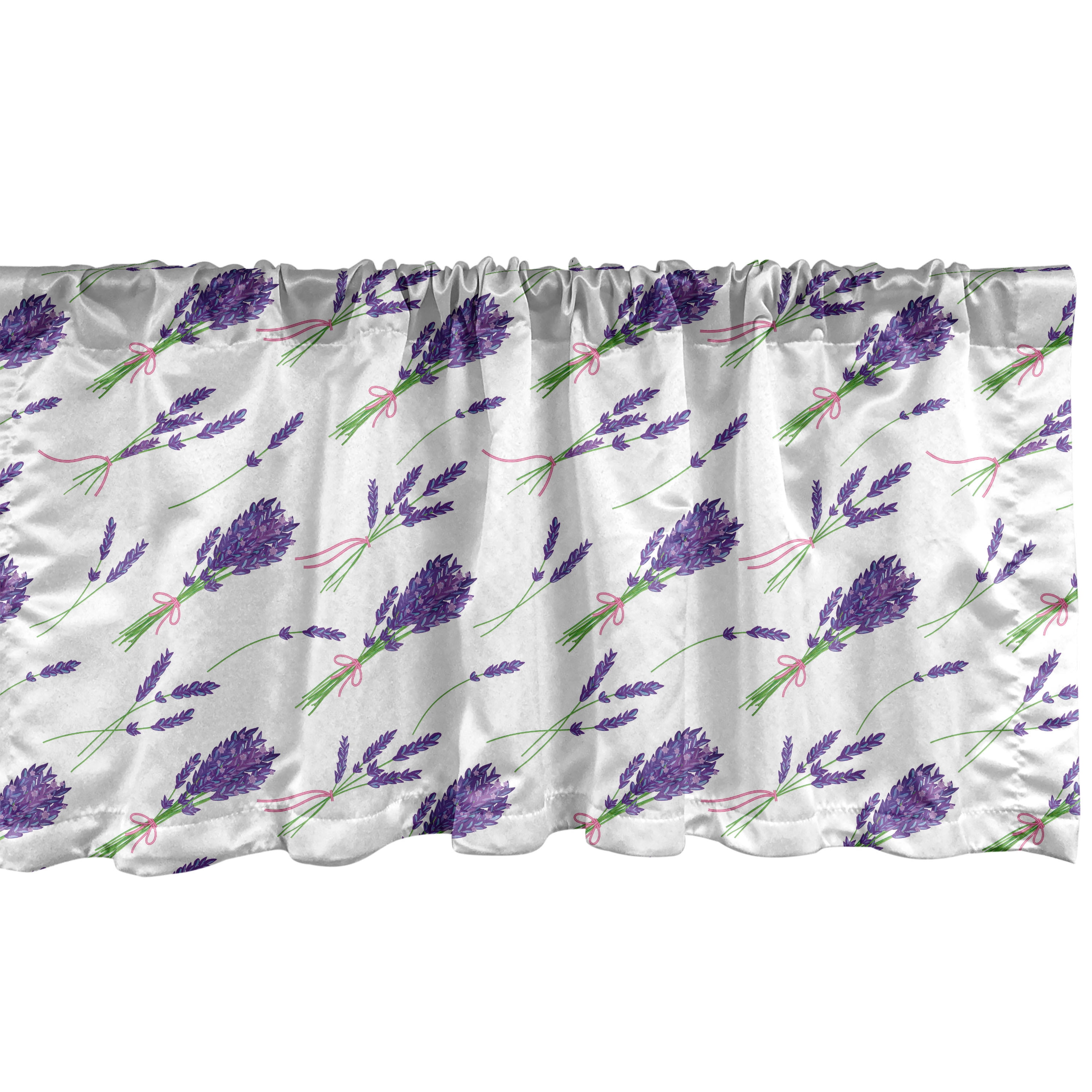 Ambesonne Floral Window Valance, Repeated Lavender Bouquets, 54" X 18 ...