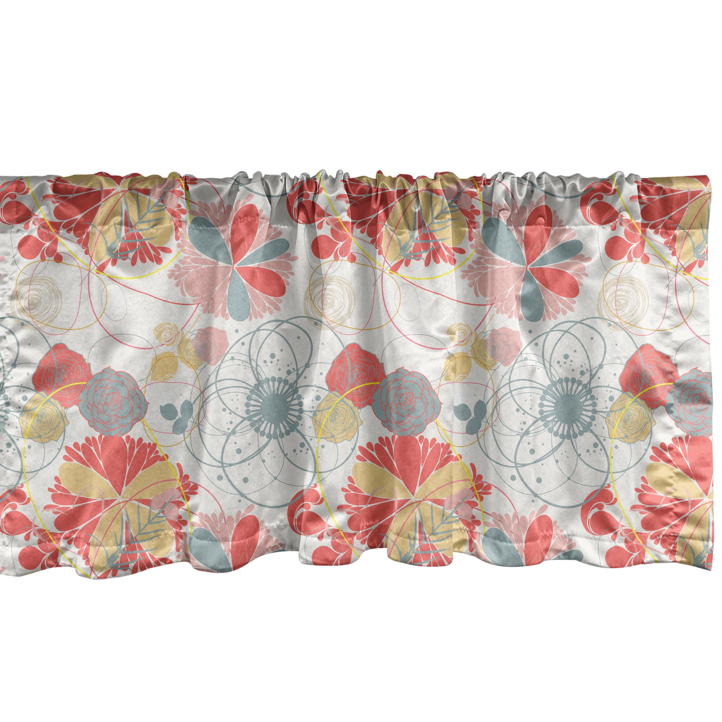 Ambesonne Floral Window Valance, Retro Warm Colored Fall, 54" X 18 ...