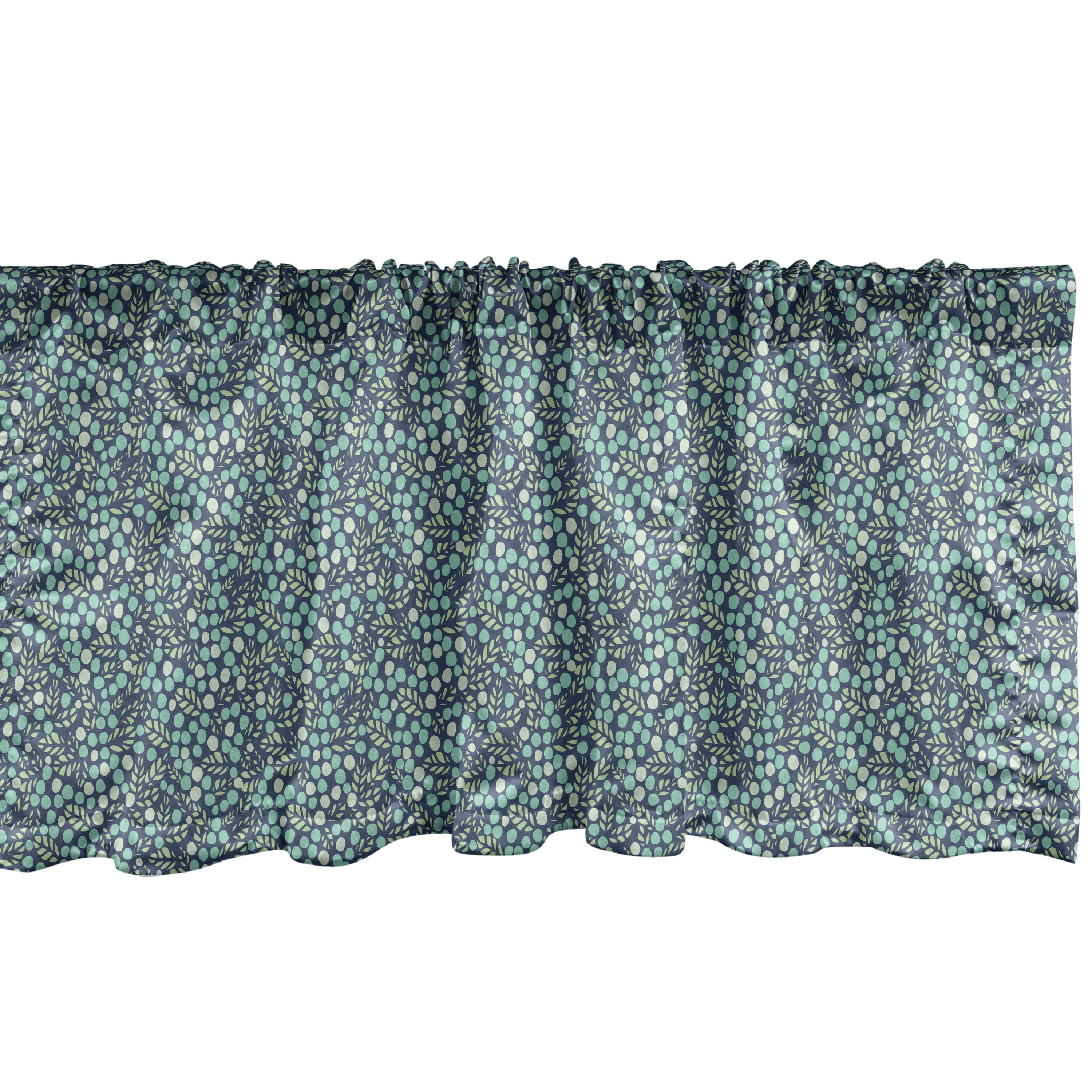 Ambesonne Floral Window Valance, Round Bloom and Leaves, 54" X 18 ...