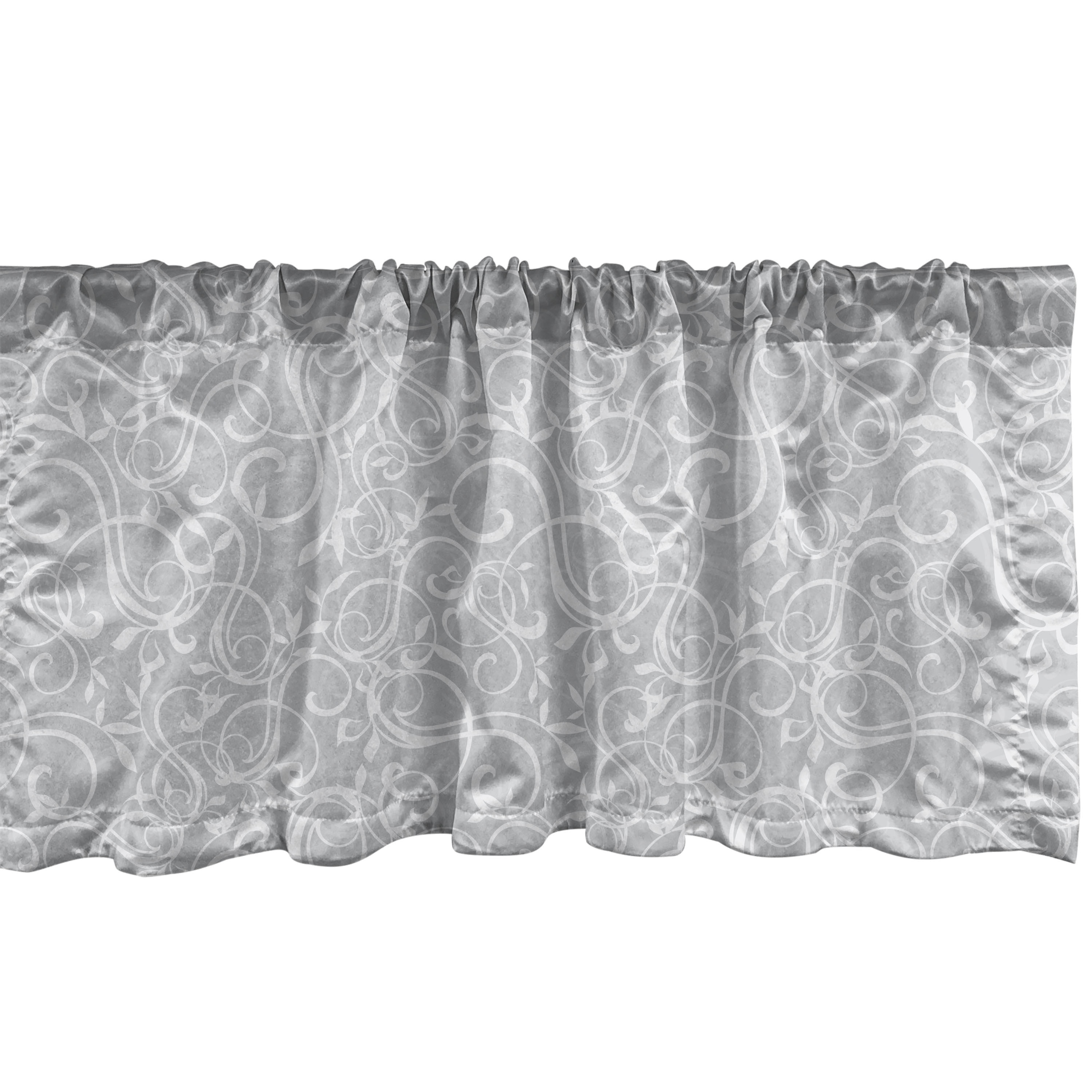 Ambesonne Floral Window Valance, Swirly Garden Art Details, 54" X 12 ...