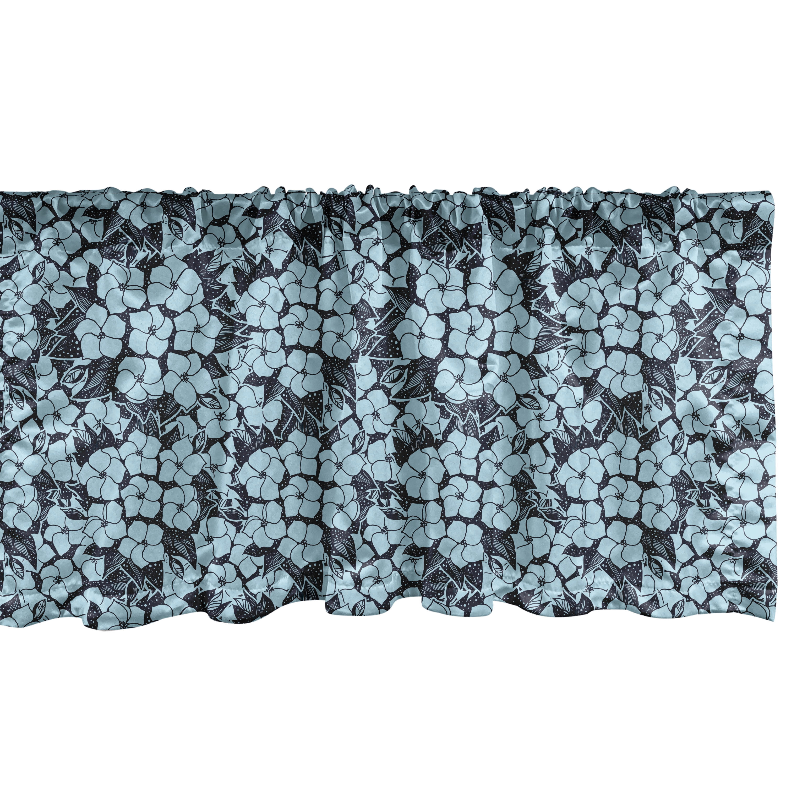 Ambesonne Floral Window Valance, Top View Hydrangea Flowers, 54" X 12 ...
