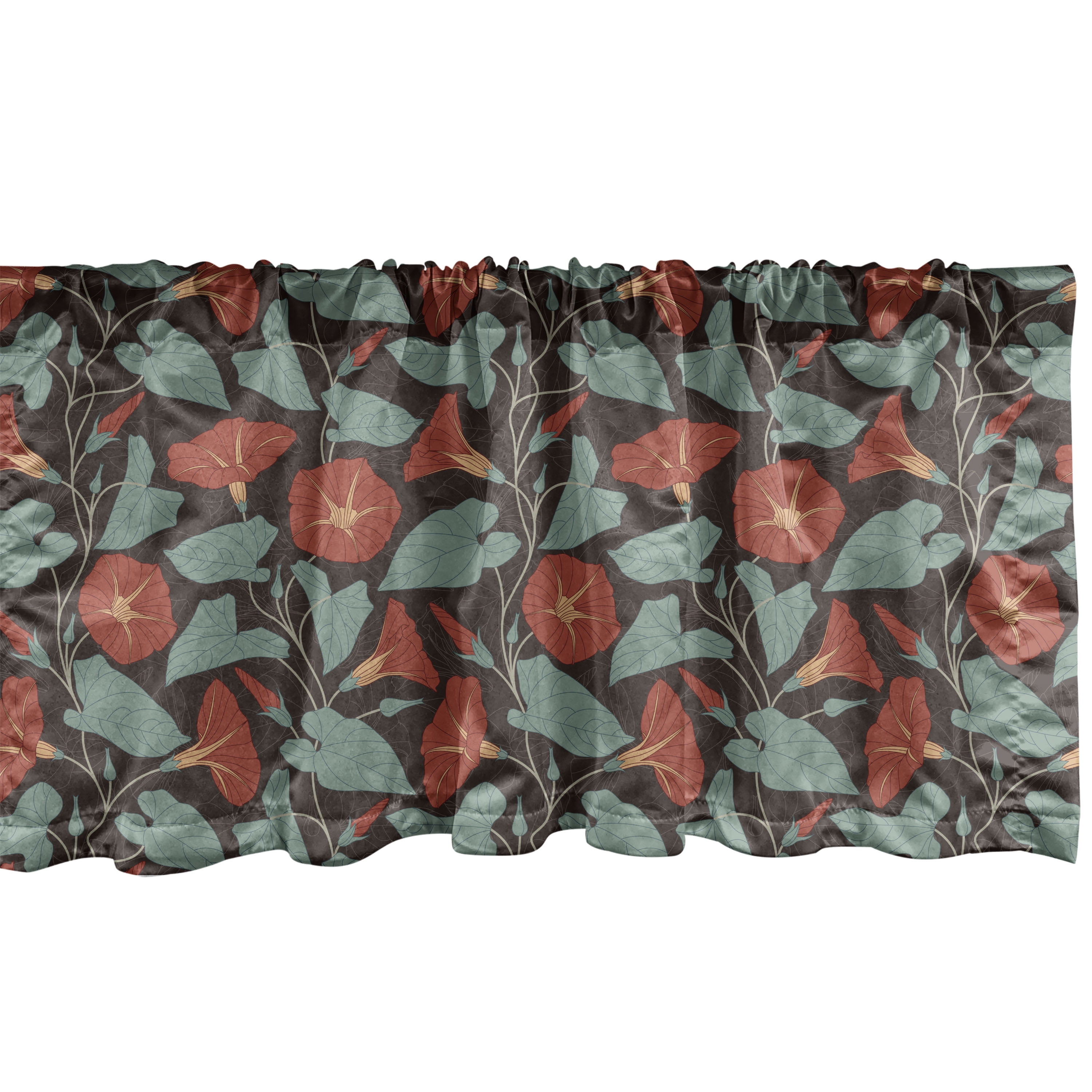 Ambesonne Floral Window Valance, Victorian Bindweed Flowers, 54" X 12 ...