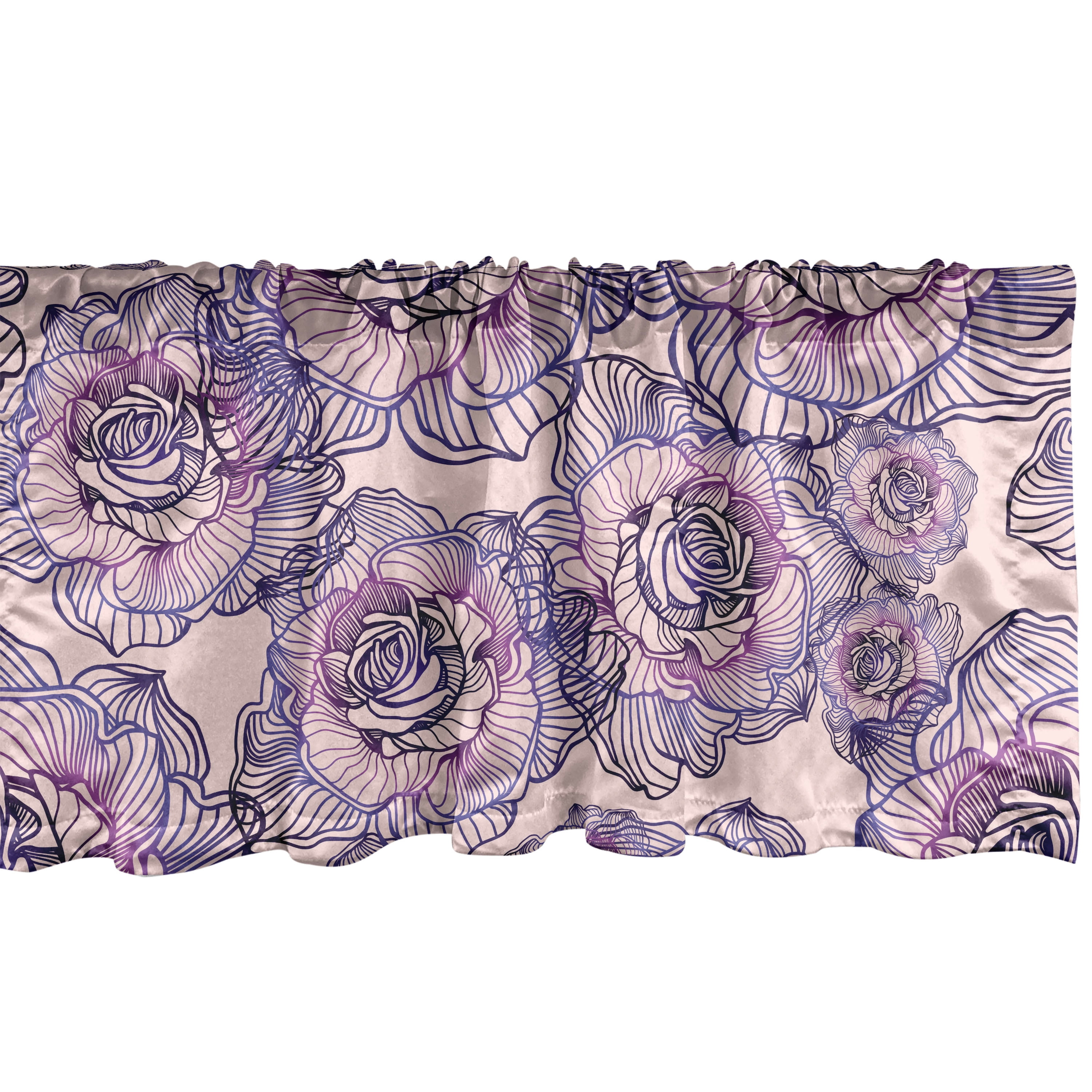 Ambesonne Floral Window Valance with Rod Pocket, Stories with Romantic ...
