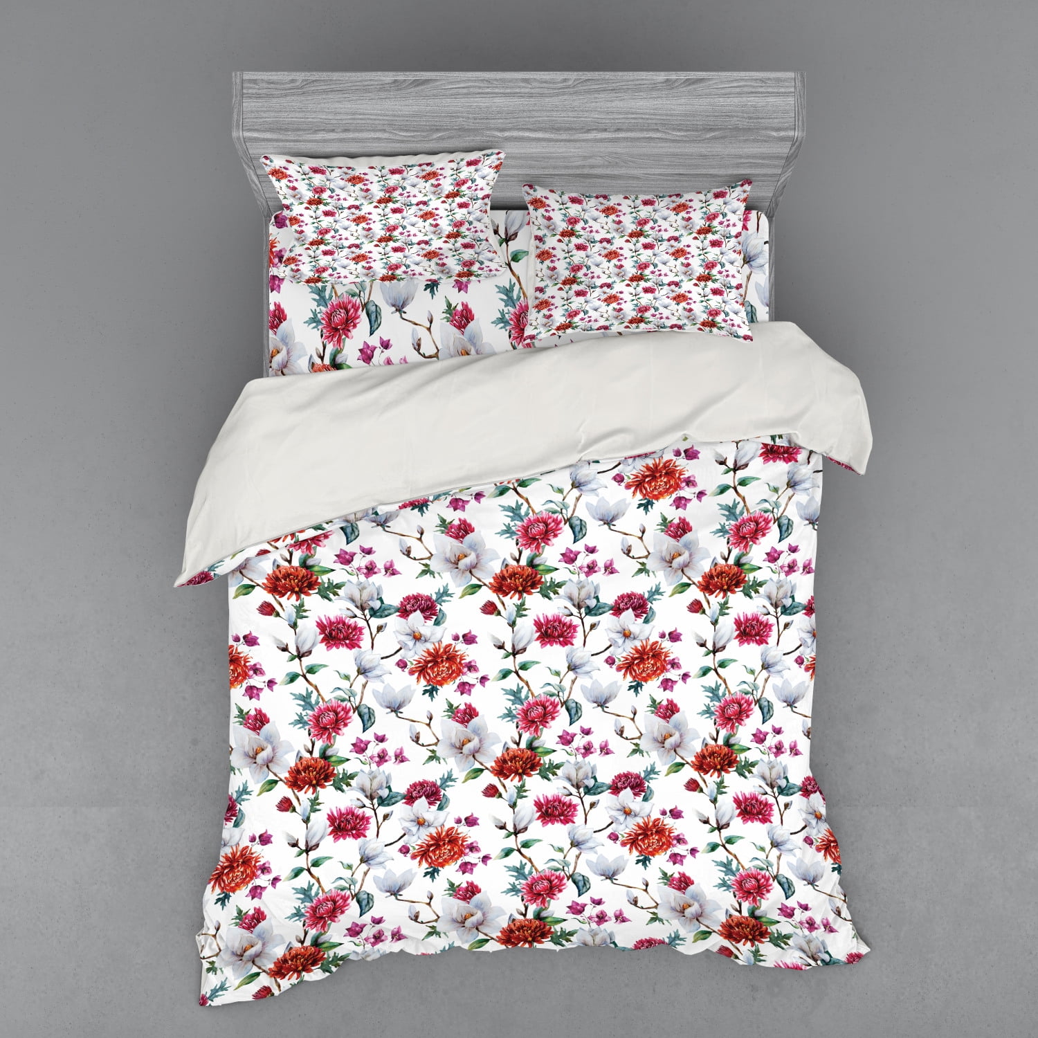 Ambesonne Flower Bedding Set 4 Pcs, Romantic Magnolia Nature, Queen ...