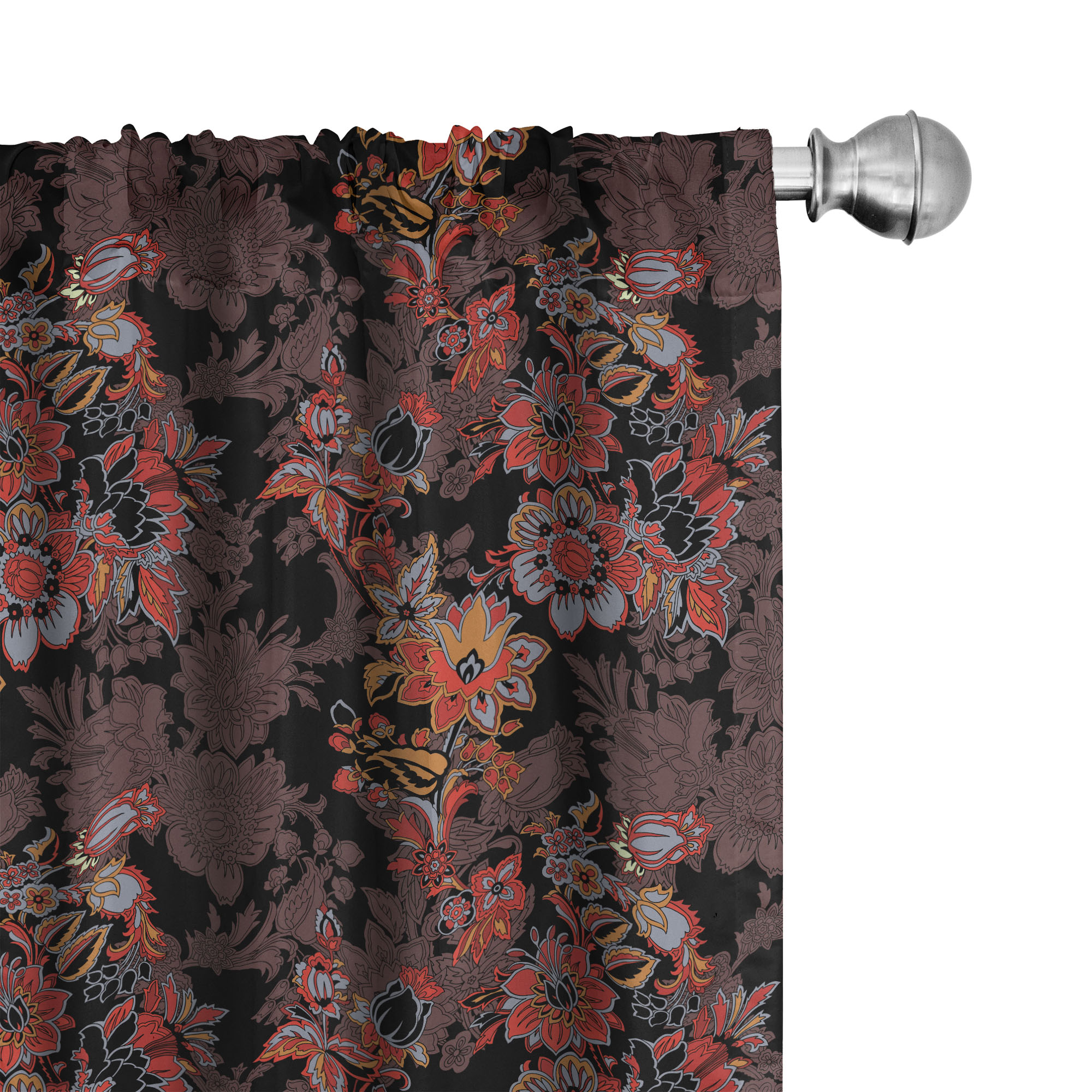 Ambesonne Flower Curtains, Japanese Vivid Florals, Pair of 28"x95 ...