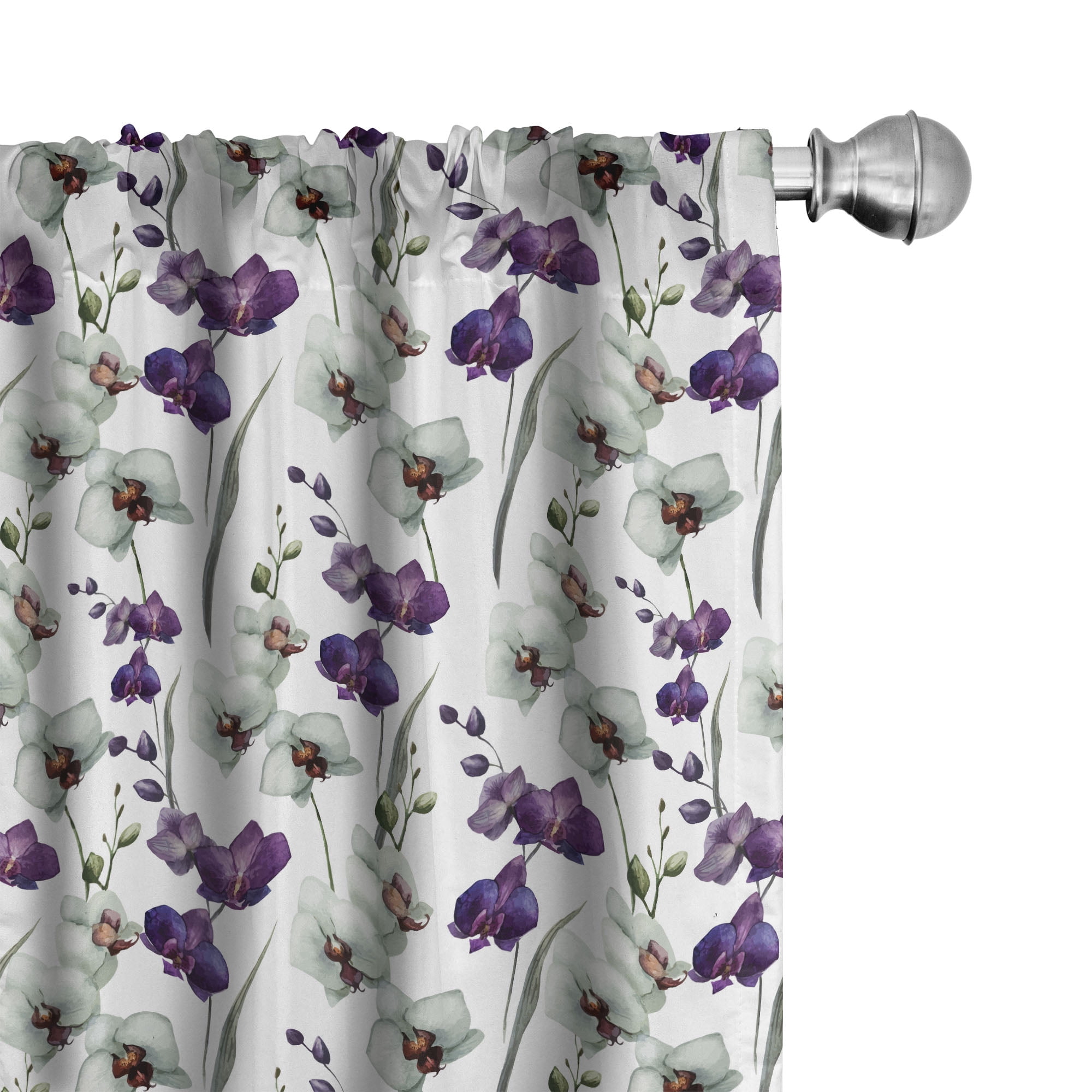Ambesonne Flower Curtains for Bedroom & Living Room, Wild Orchid Bloom ...