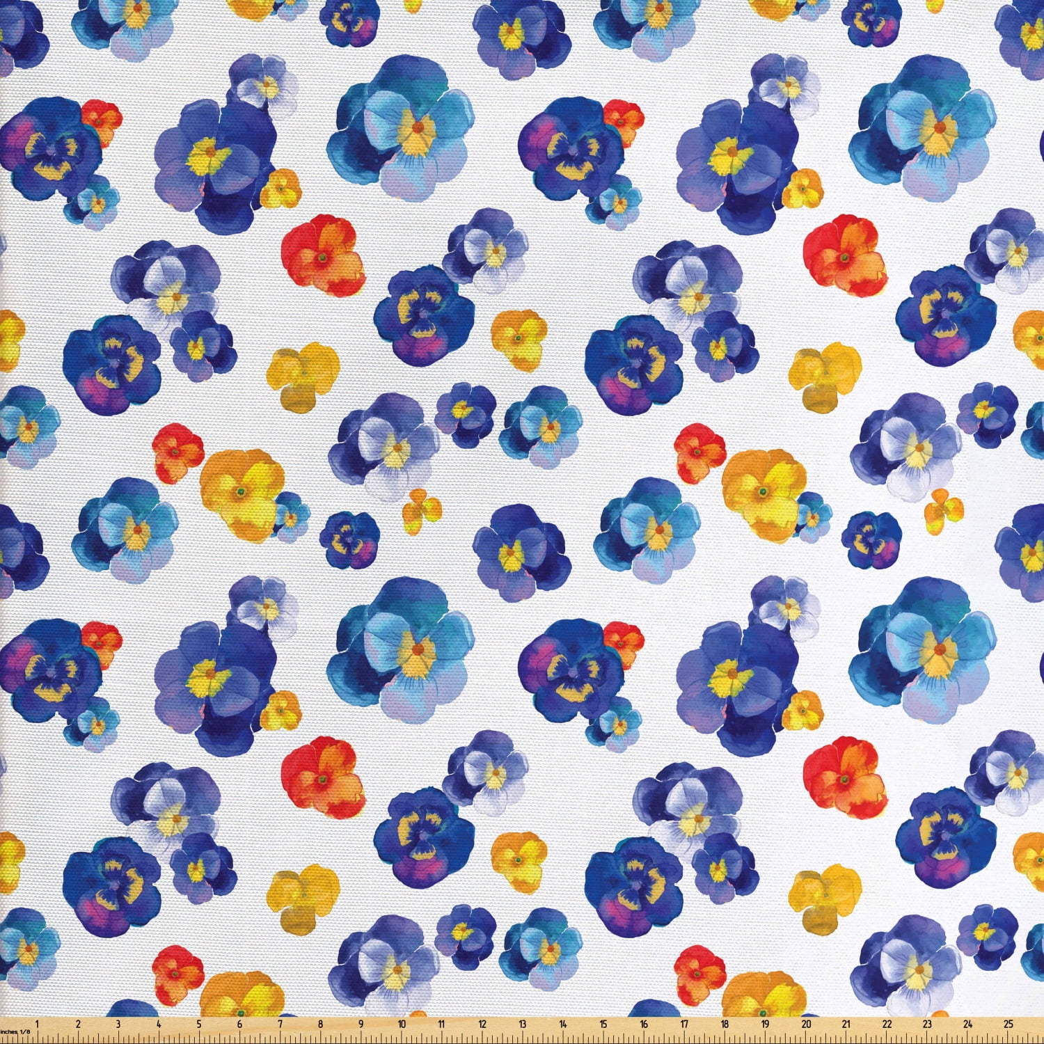 Ambesonne Flower Fabric by the Yard Upholstery, Nature Botanic Violet ...