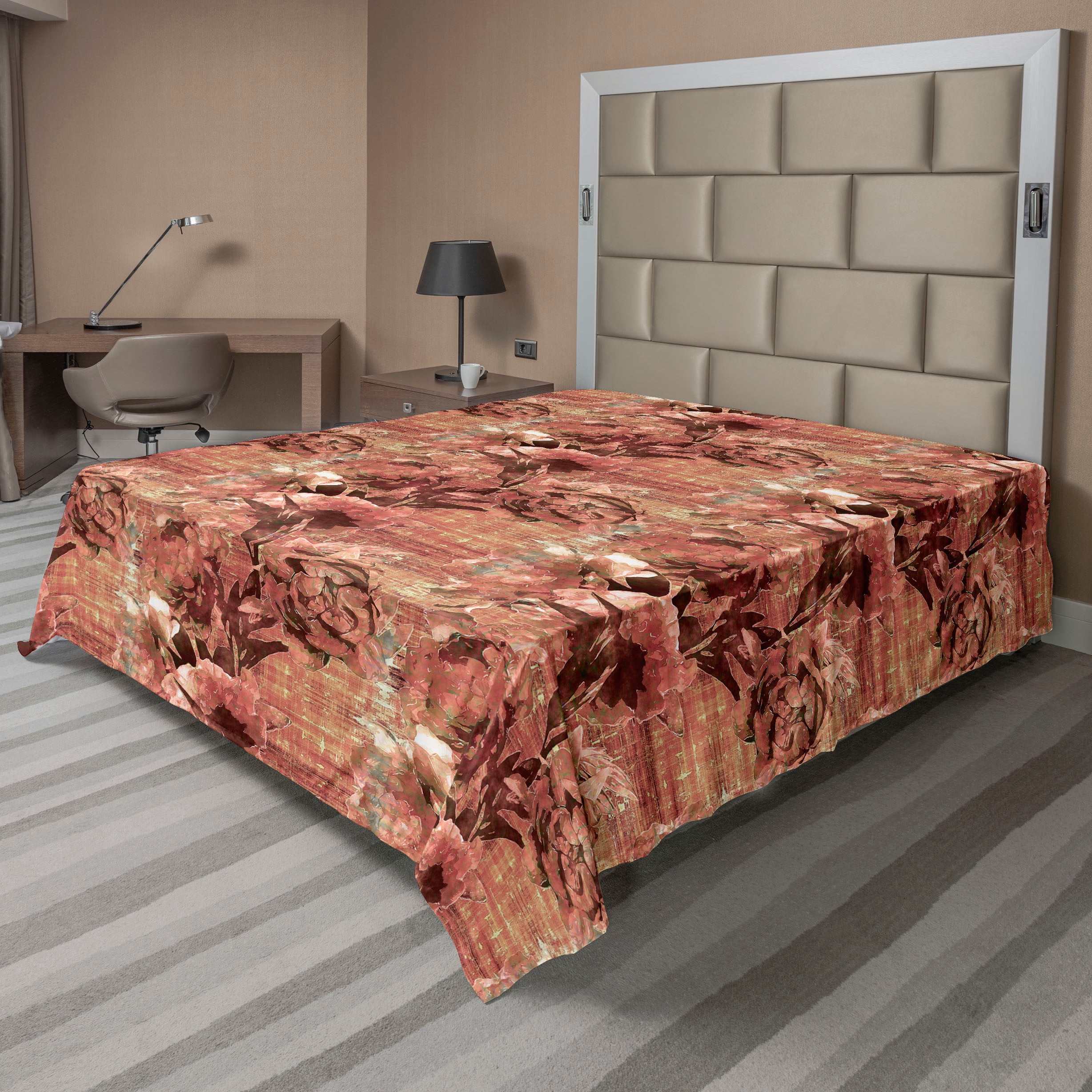 Ambesonne Flower Flat Bedding Sheet Soft Top Sheet, Vintage Pattern ...